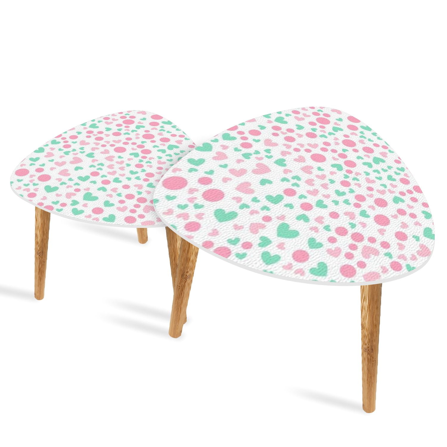 Triangle End Tables Set of 2 Beautiful seamless romantic pattern Hearts ...