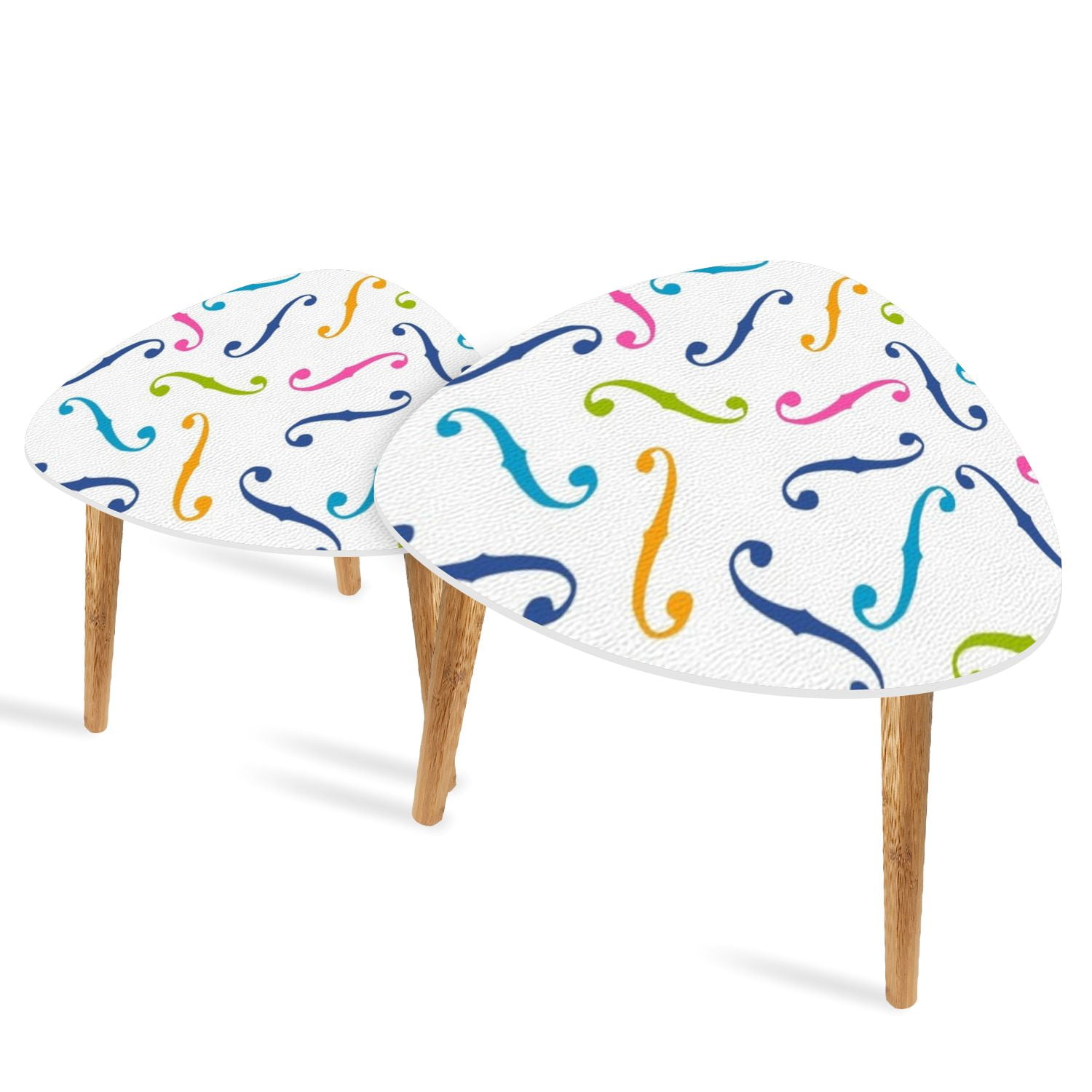 Triangle End Tables Set of 2 Beautiful violin f hole seamless pattern ...