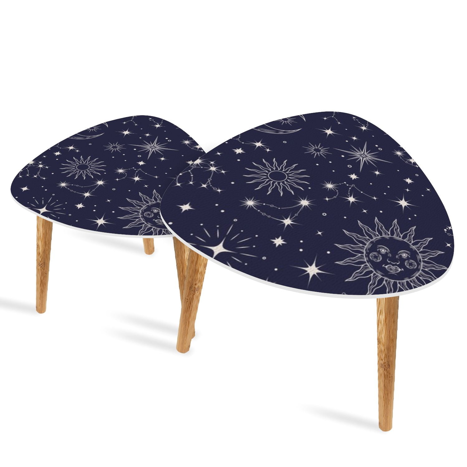 Triangle End Tables Set of 2 Celestial pattern constellation texture ...