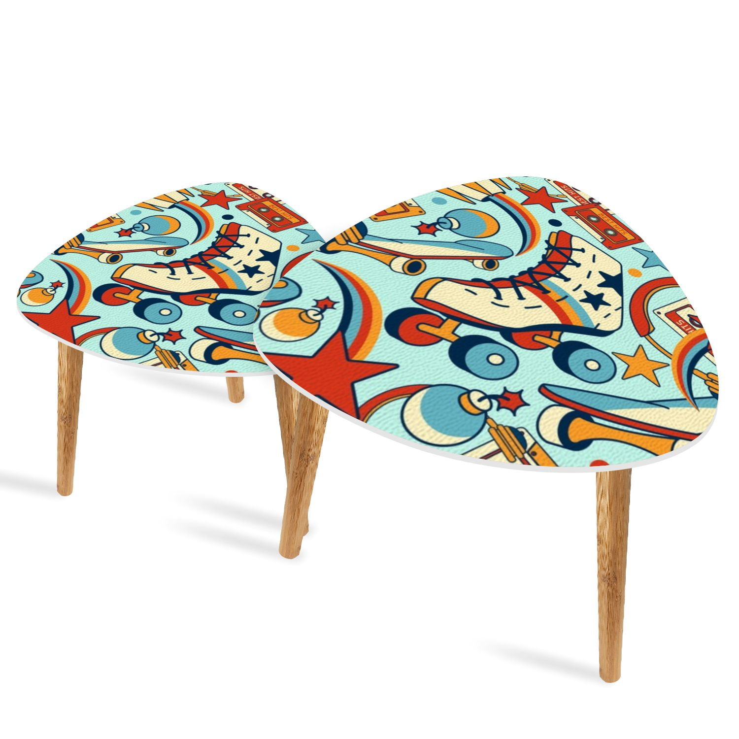 Triangle End Tables Set of 2 Character seamless pattern 90 s dance ...