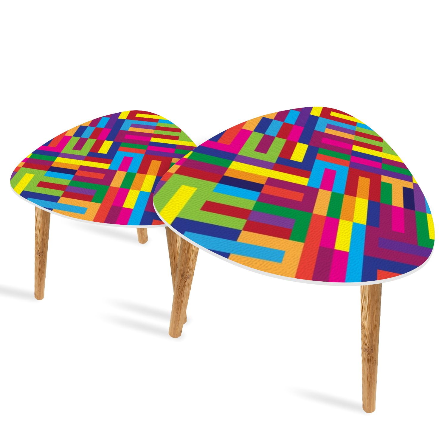 Triangle End Tables Set of 2 Color seamless pattern abstract geometric ...