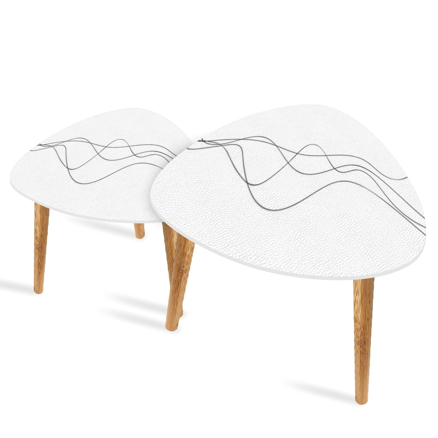 Triangle End Tables Set of 2 Curve wave seamless pattern wavy abstract ...