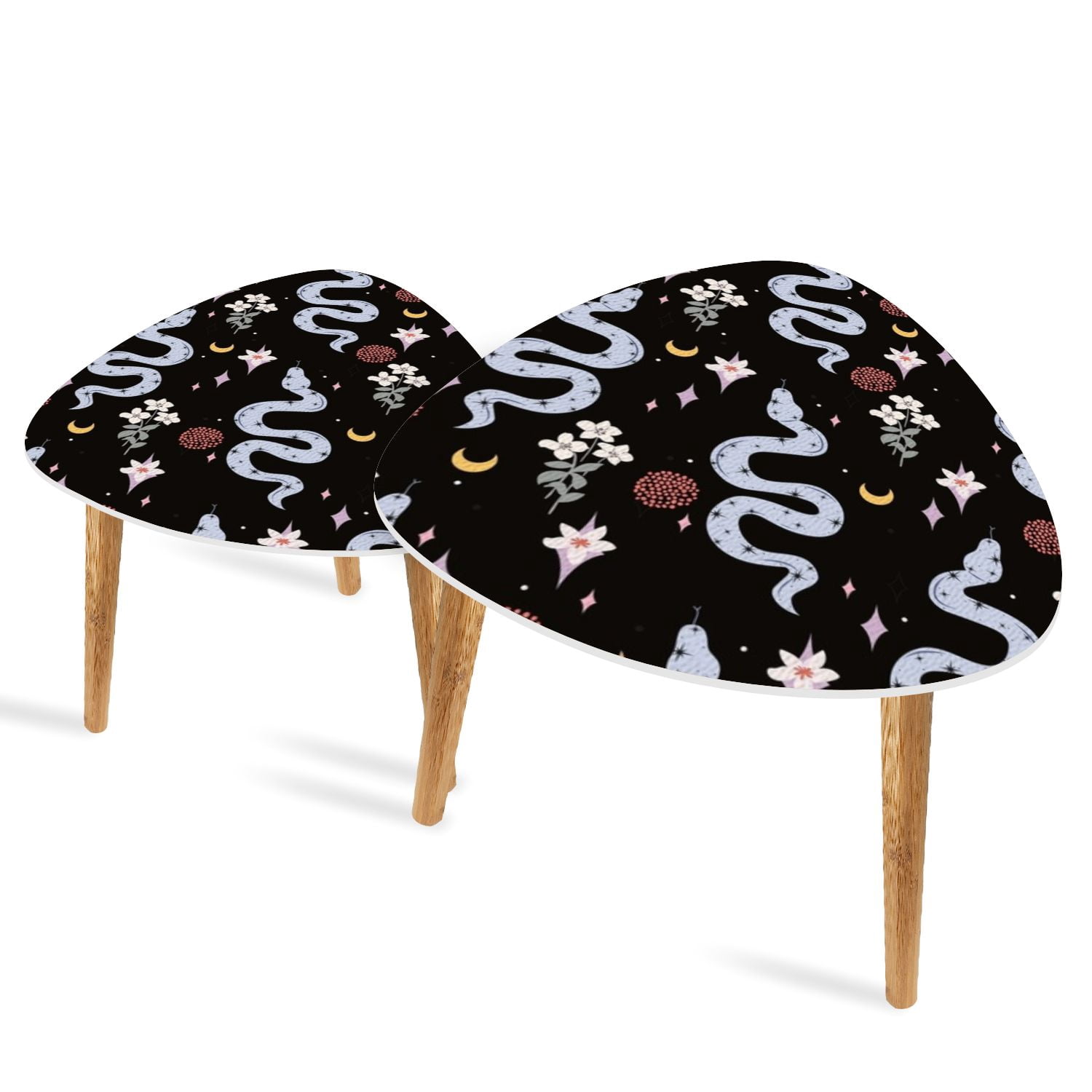 Triangle End Tables Set of 2 Cute Pastel Seamless Pattern Snakes ...