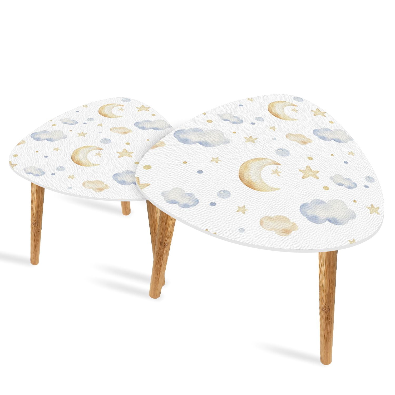 Triangle End Tables Set of 2 Cute dreaming cartoon animal hand drawn ...