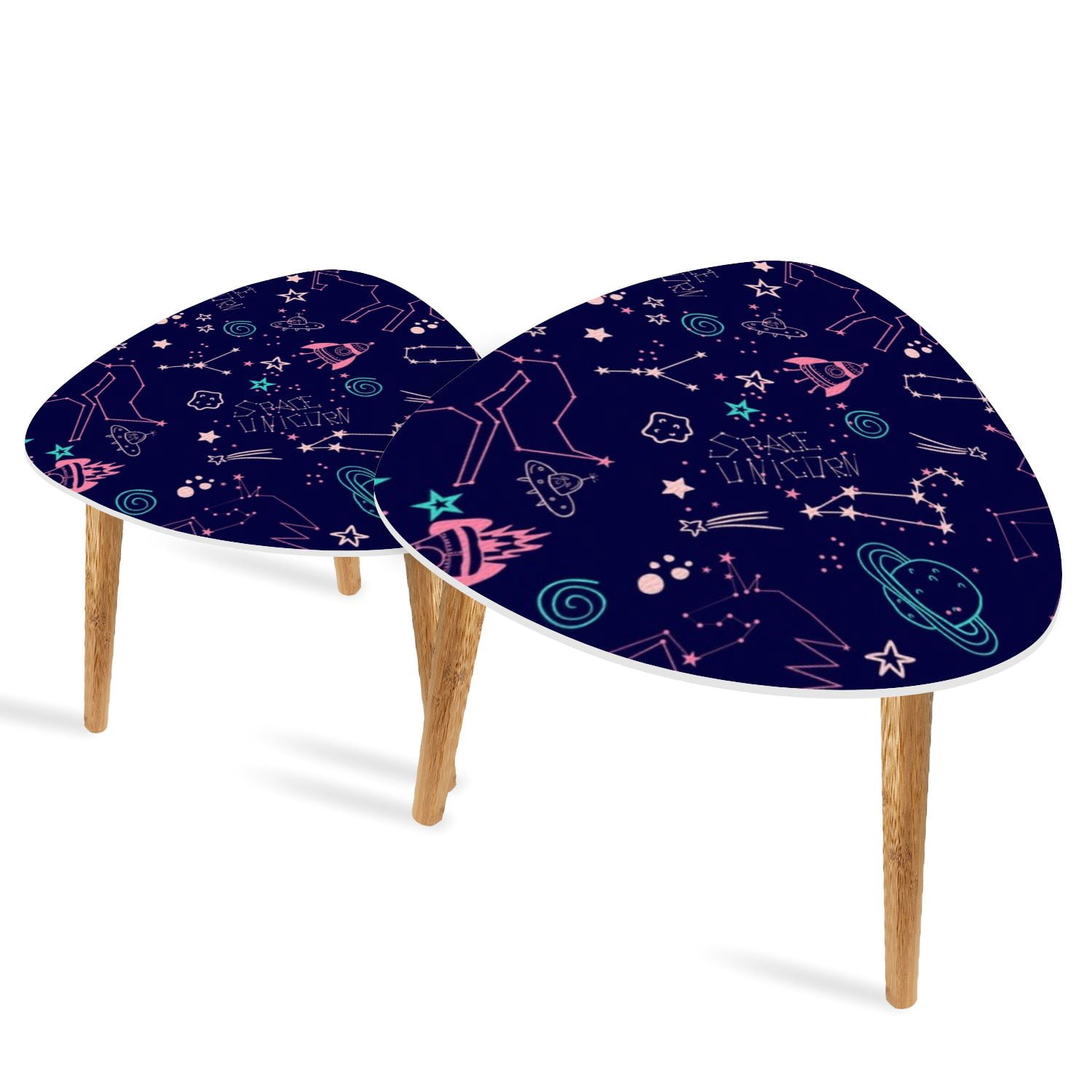 Triangle End Tables Set of 2 Cute girlish pattern stars constellation ...