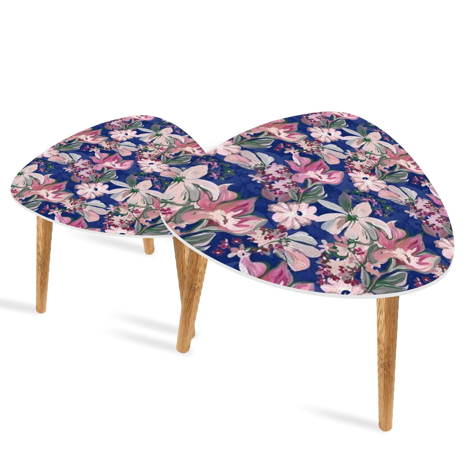 Triangle End Tables Set of 2 ALL DESIGN FLOWER ALL printing textile ...