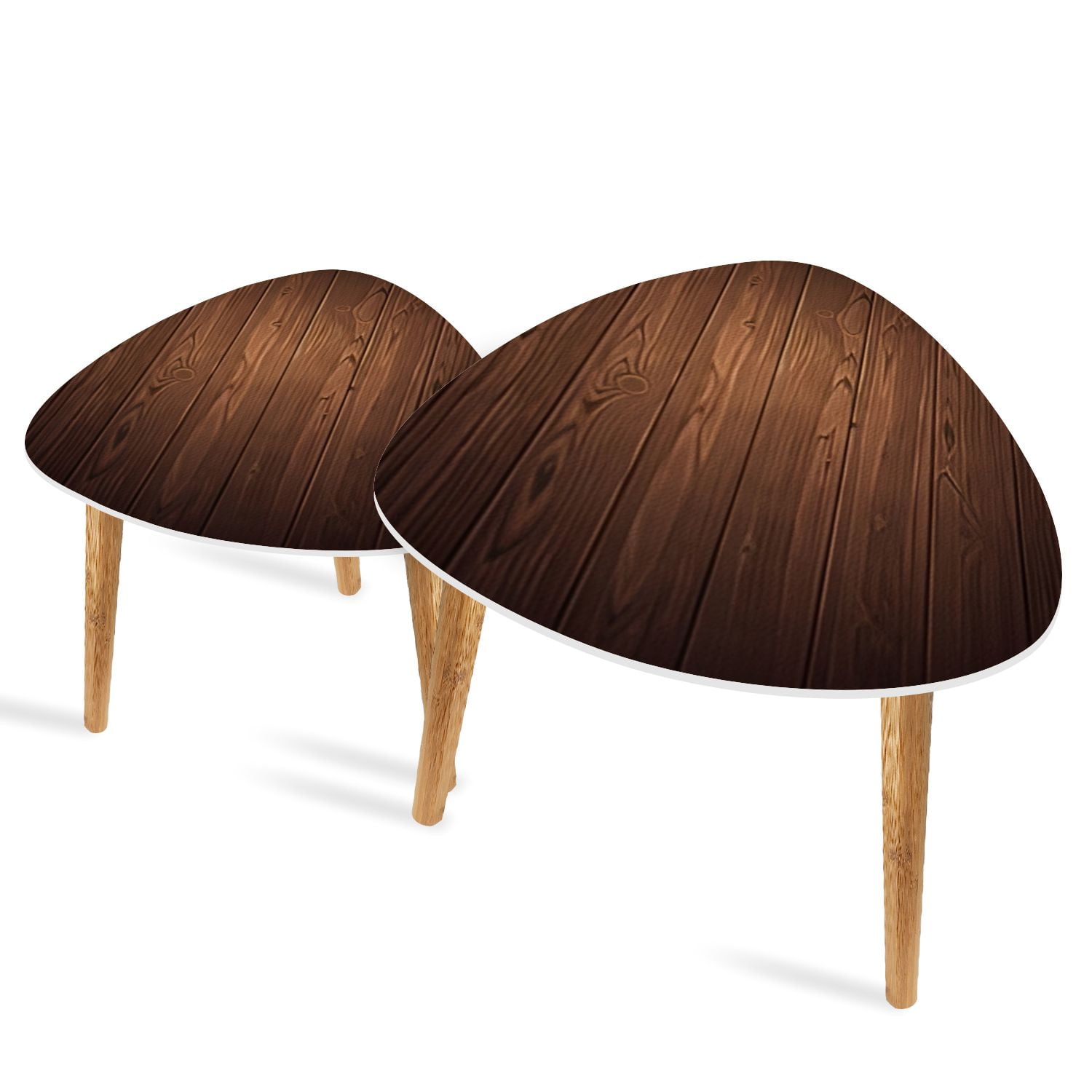 Triangle End Tables Set of 2 Dark Wooden Seamless Pattern pattern ...