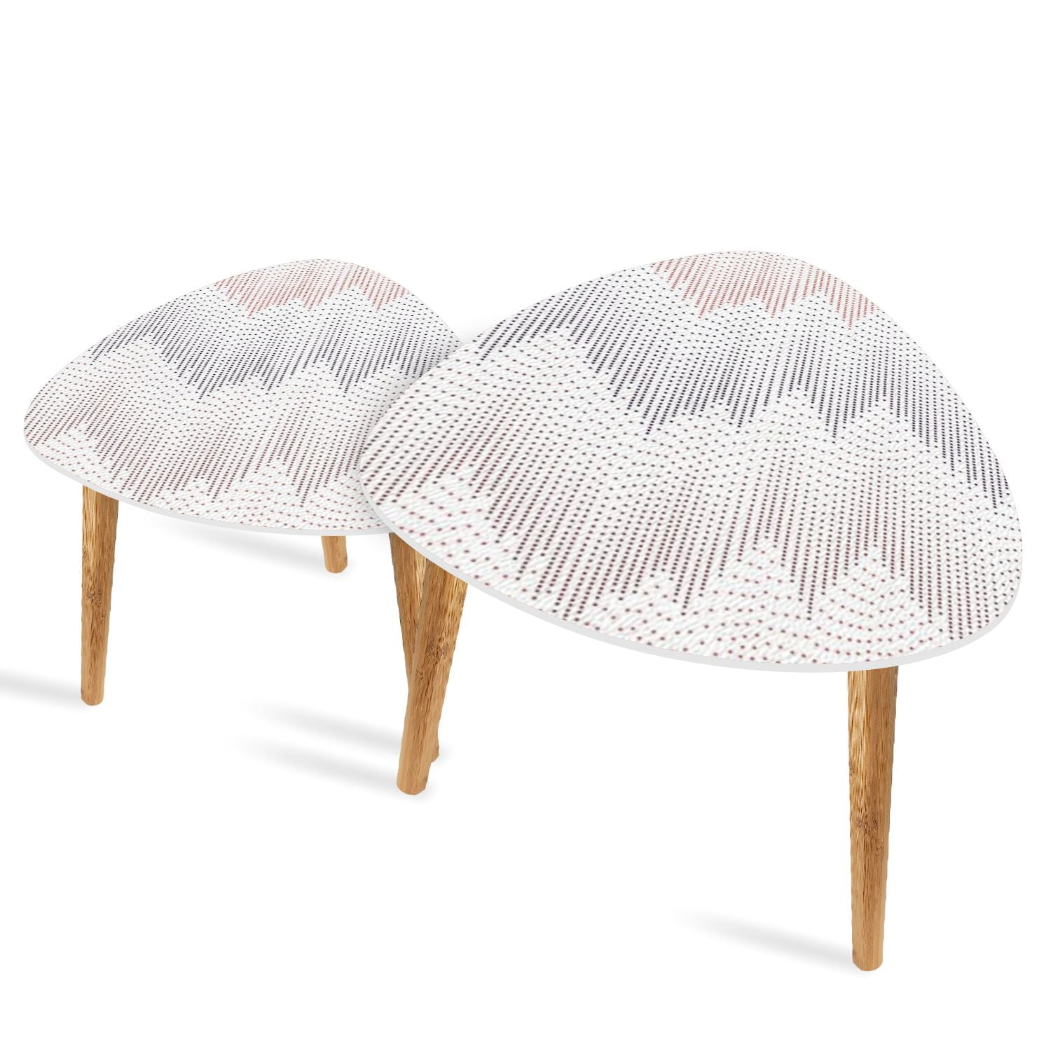 Triangle End Tables Set of 2 Dashed Mountain Peaks Simple Abstract ...