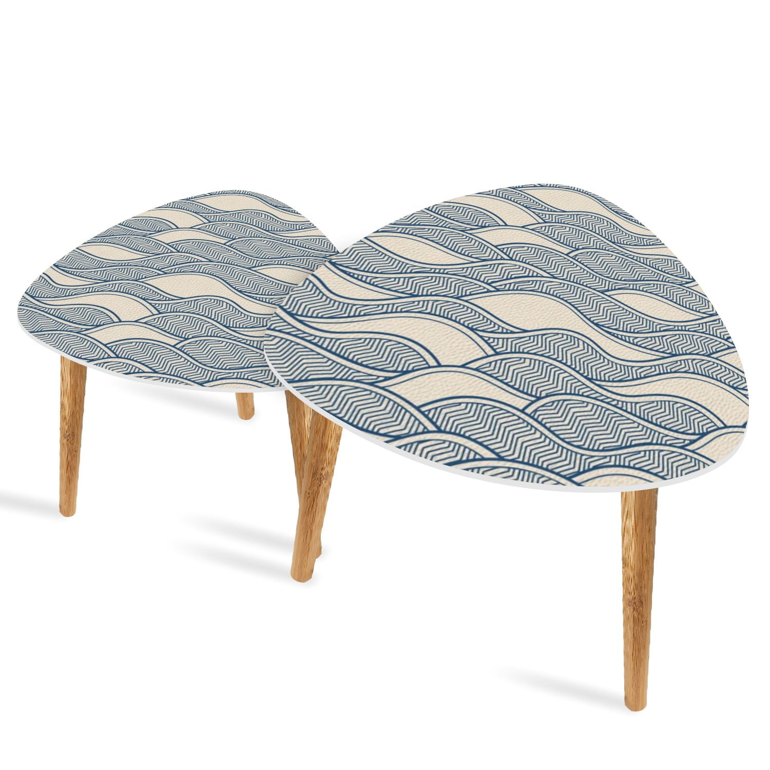 Triangle End Tables Set of 2 Decorative seamless pattern abstract waves ...
