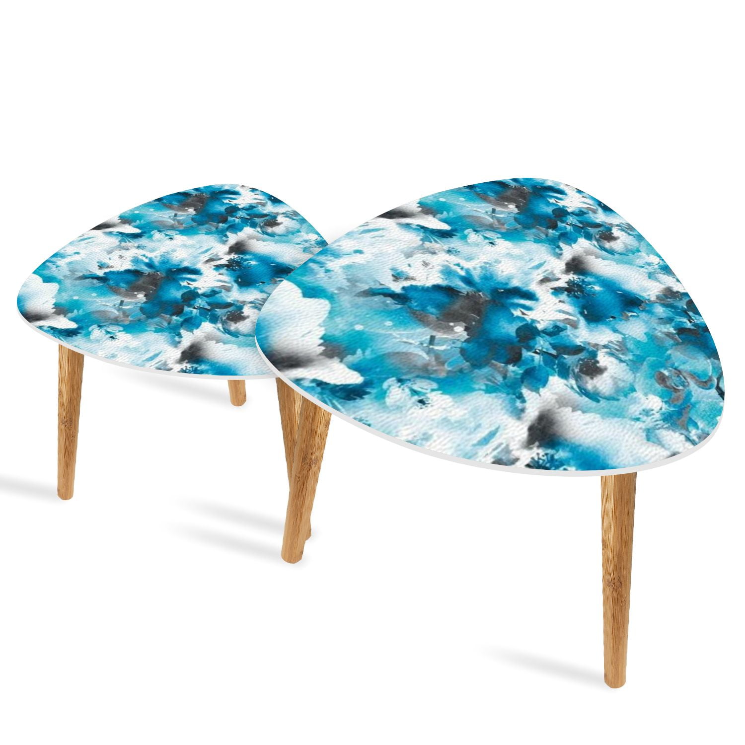 Triangle End Tables Set of 2 Dye Textile Seamless Imitation Batik ...