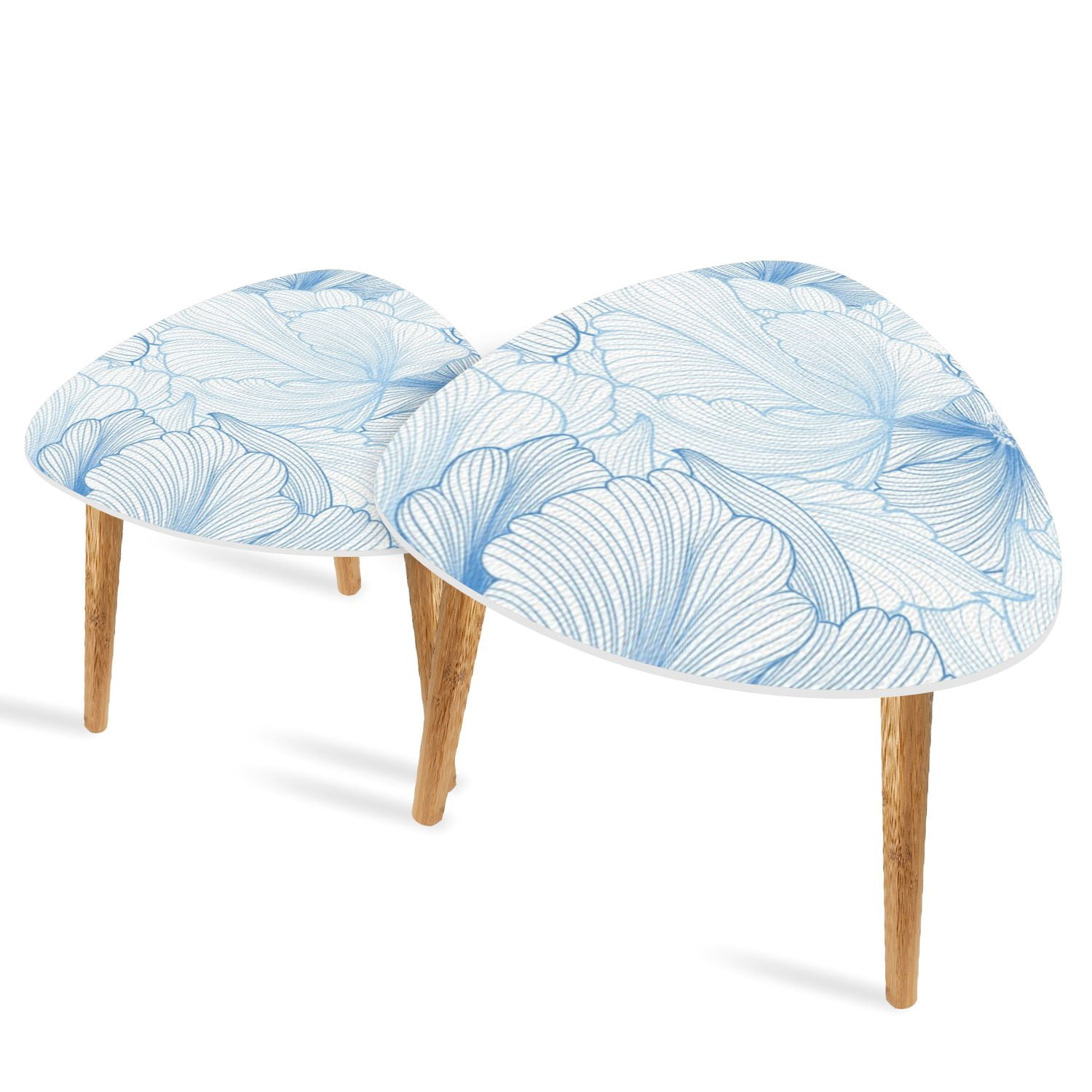 Triangle End Tables Set of 2 Floral seamless pattern Flower Floral ...