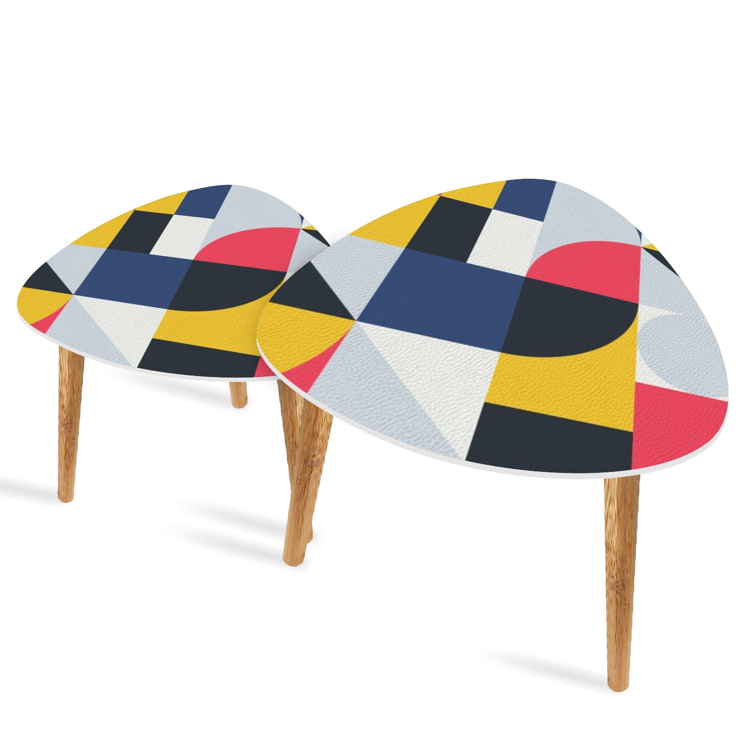 Triangle End Tables Set of 2 Geometry minimalistic artwork poster ...