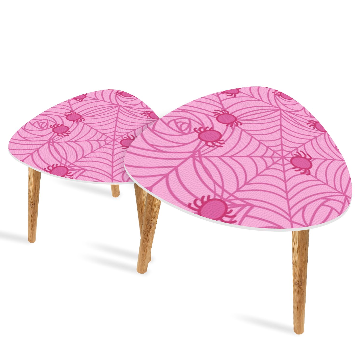Triangle End Tables Set of 2 Glamour pink web seamless pattern Cute ...