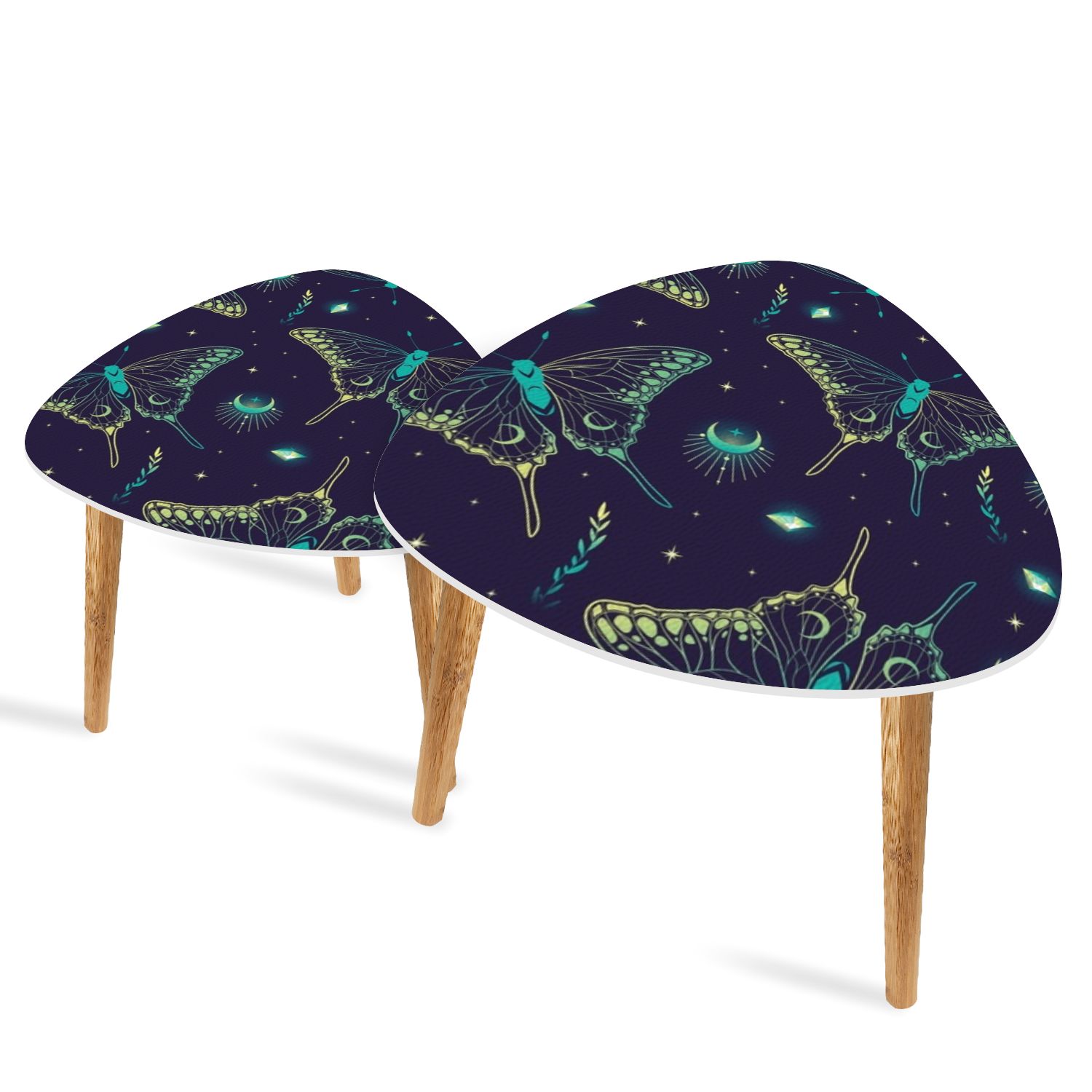 Triangle End Tables Set of 2 Green seamless pattern elements stars ...