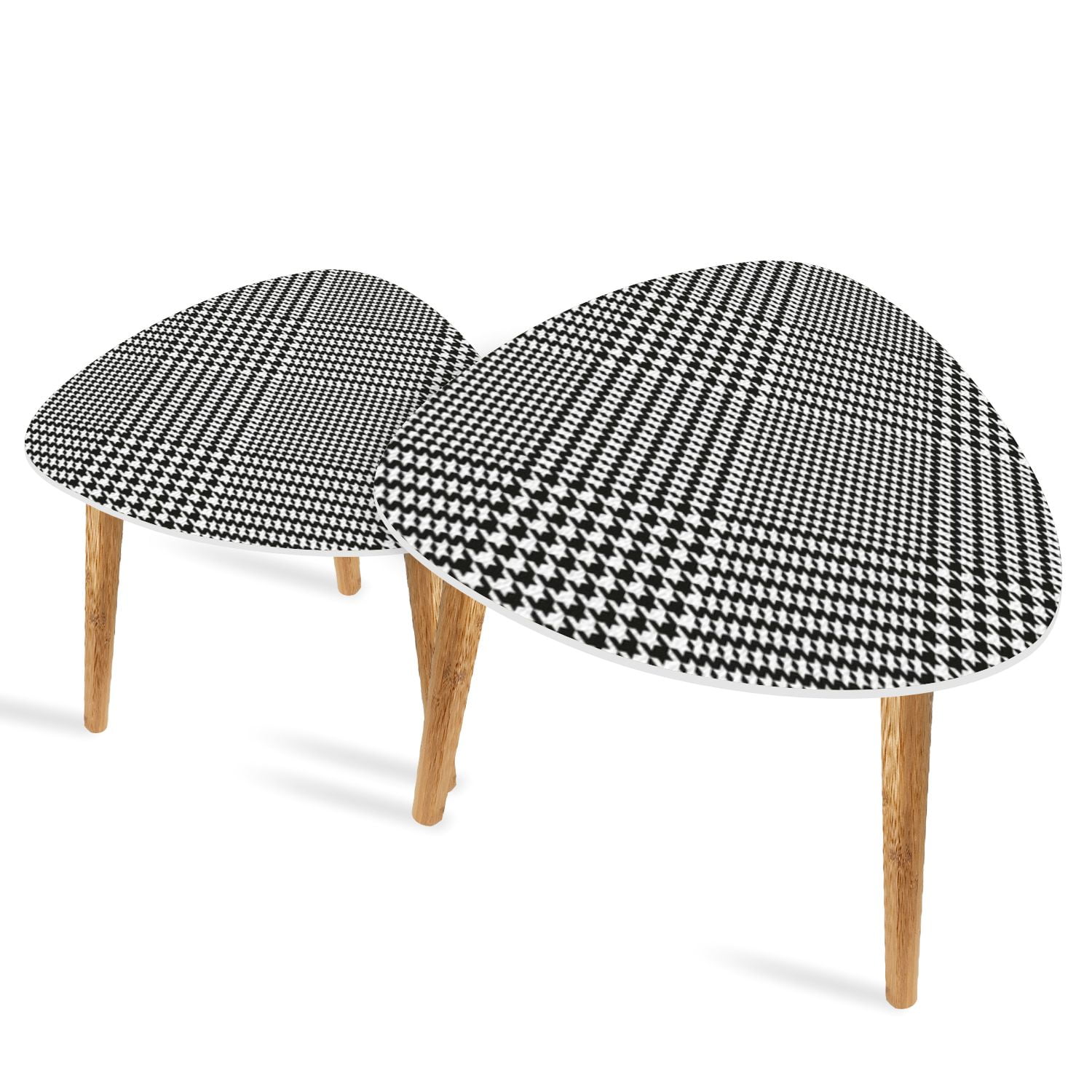 Triangle End Tables Set of 2 Hounds tooth seamless pattern Geometric ...