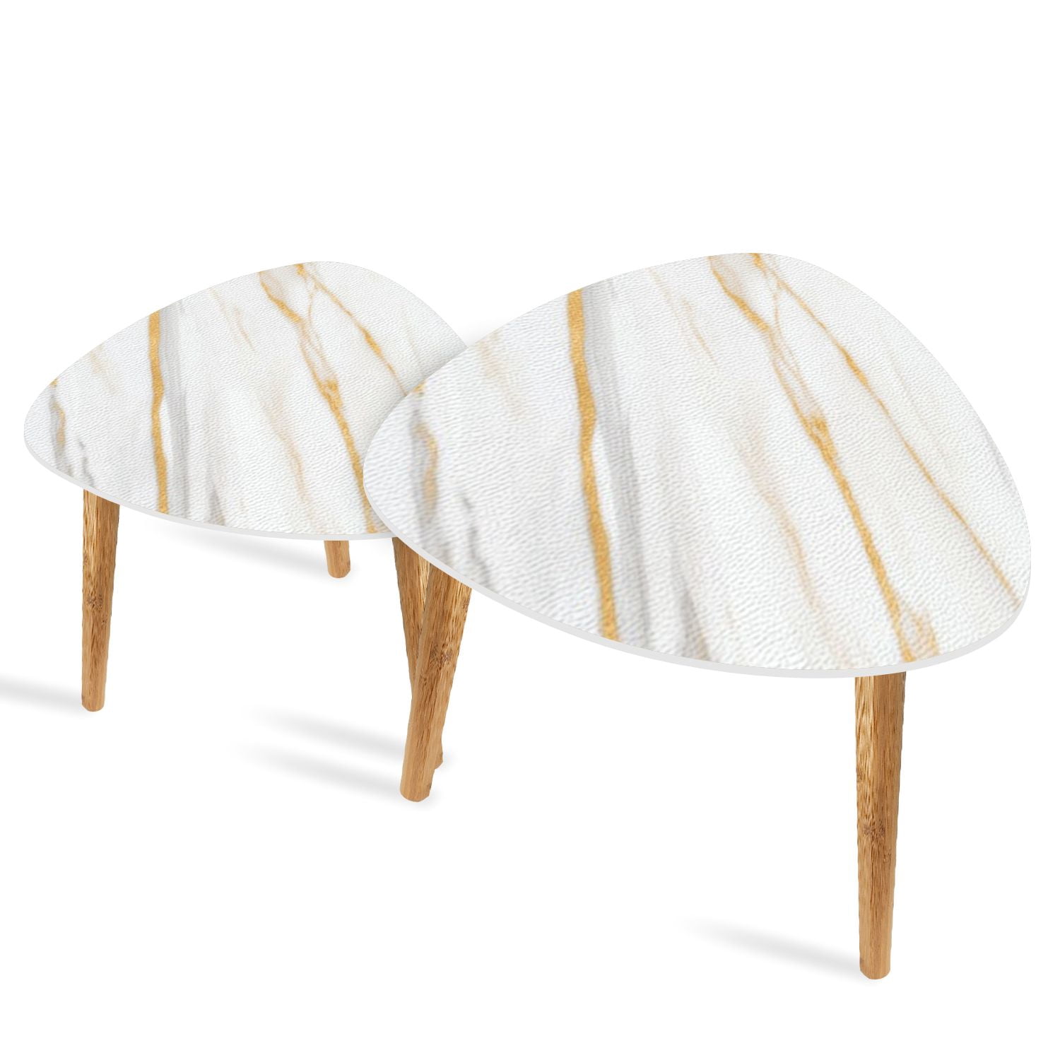 Triangle End Tables Set of 2 Luxury materials such as marble stones ...