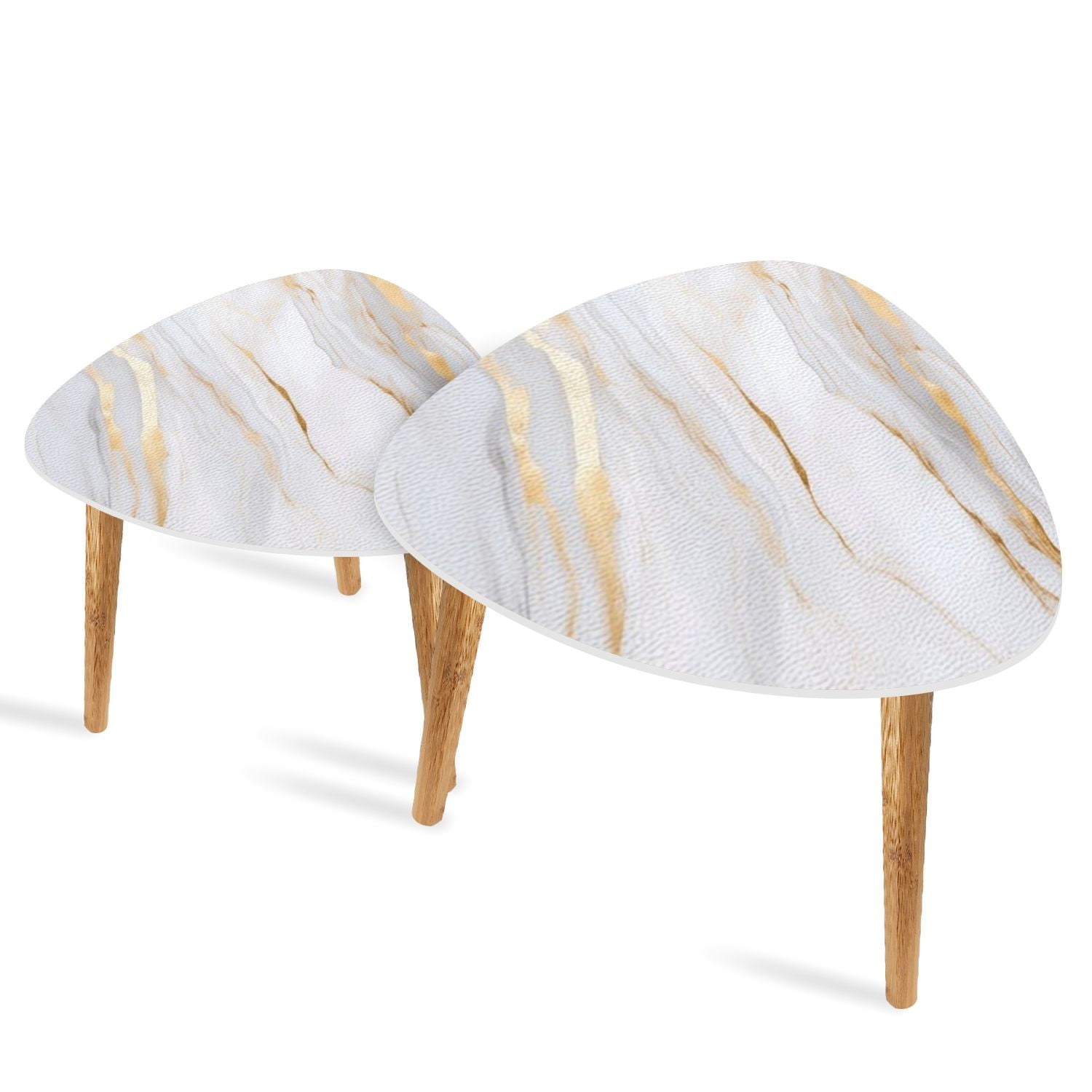 Triangle End Tables Set of 2 Luxury materials such as marble stones ...