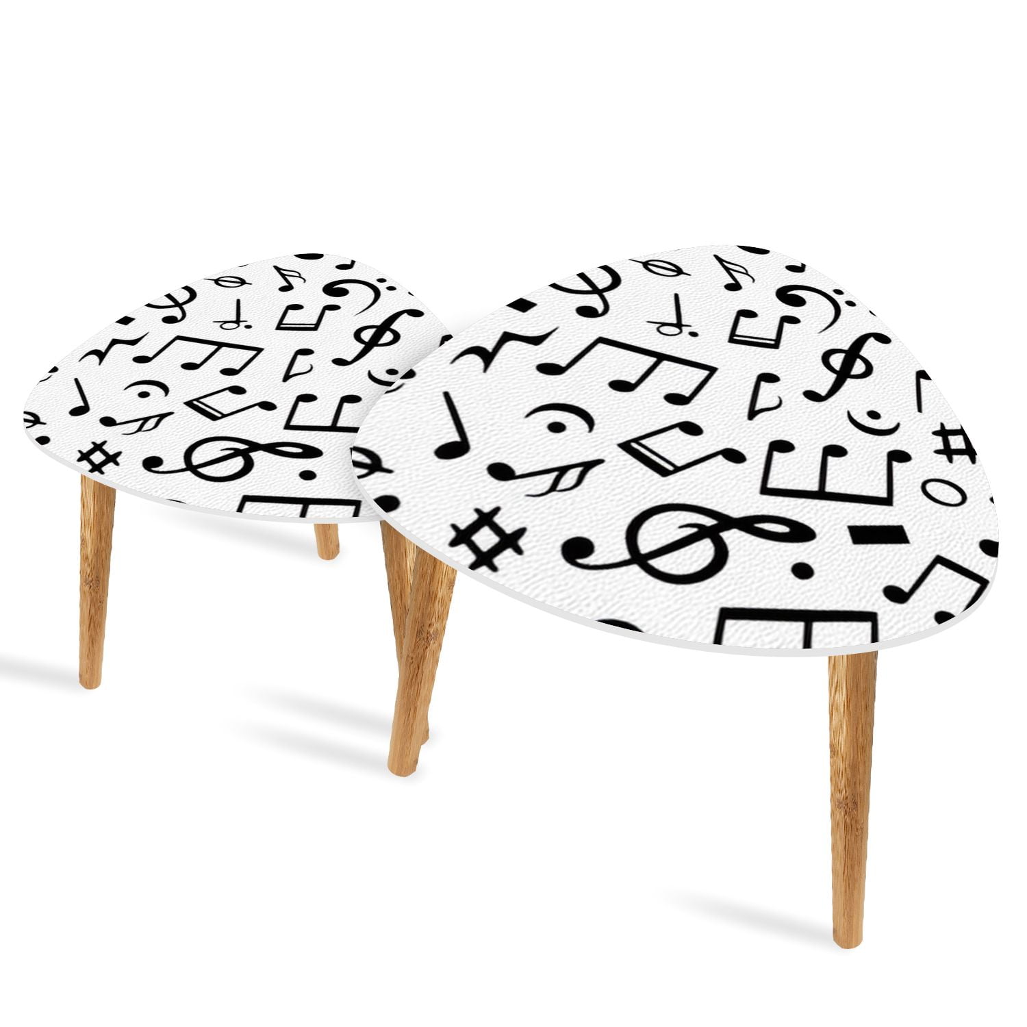 Triangle End Tables Set of 2 Music notes seamless Musical pattern ...
