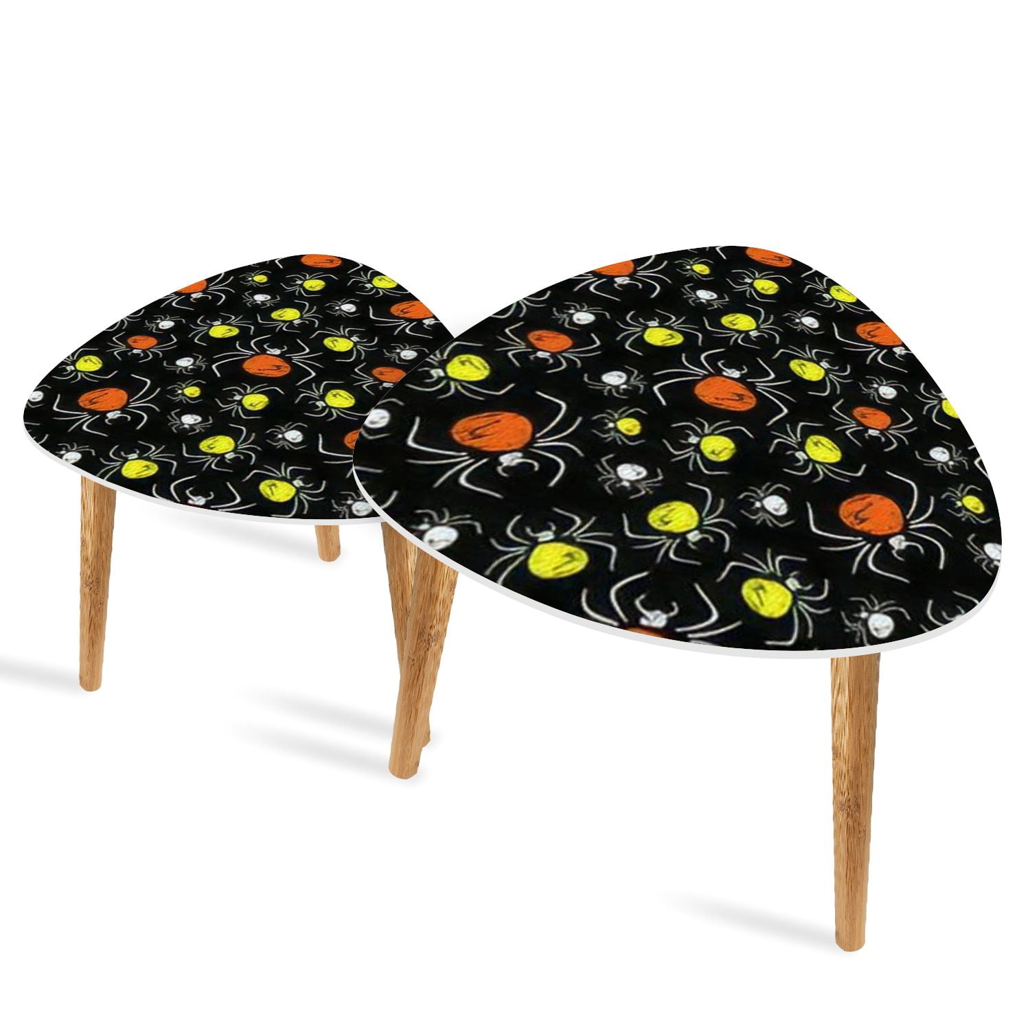 Triangle End Tables Set of 2 Orange yellow Halloween seamless patterns ...