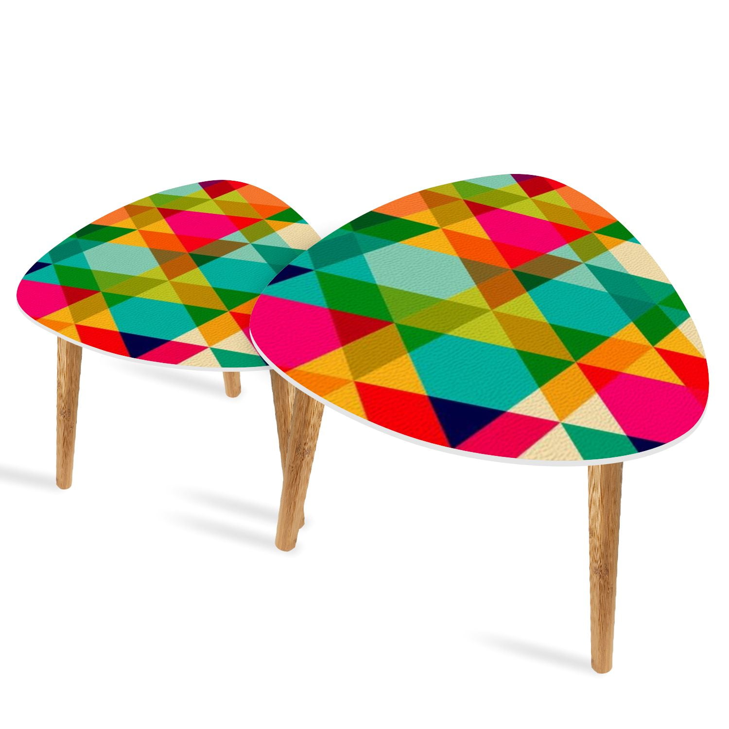 Triangle End Tables Set of 2 Pattern geometric shapes Triangles Texture ...