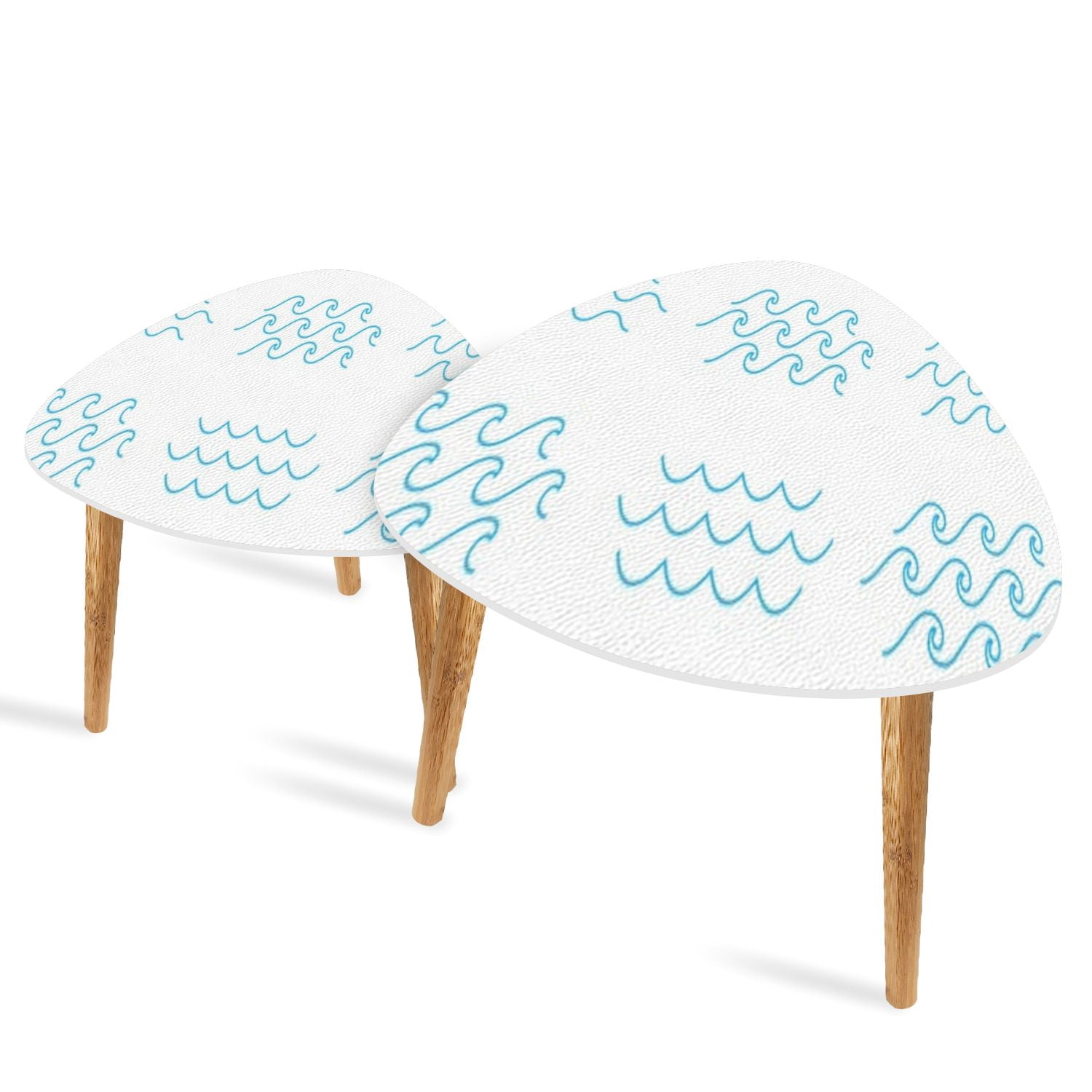 Triangle End Tables Set of 2 Sea wave pattern ocean wave shape pattern ...