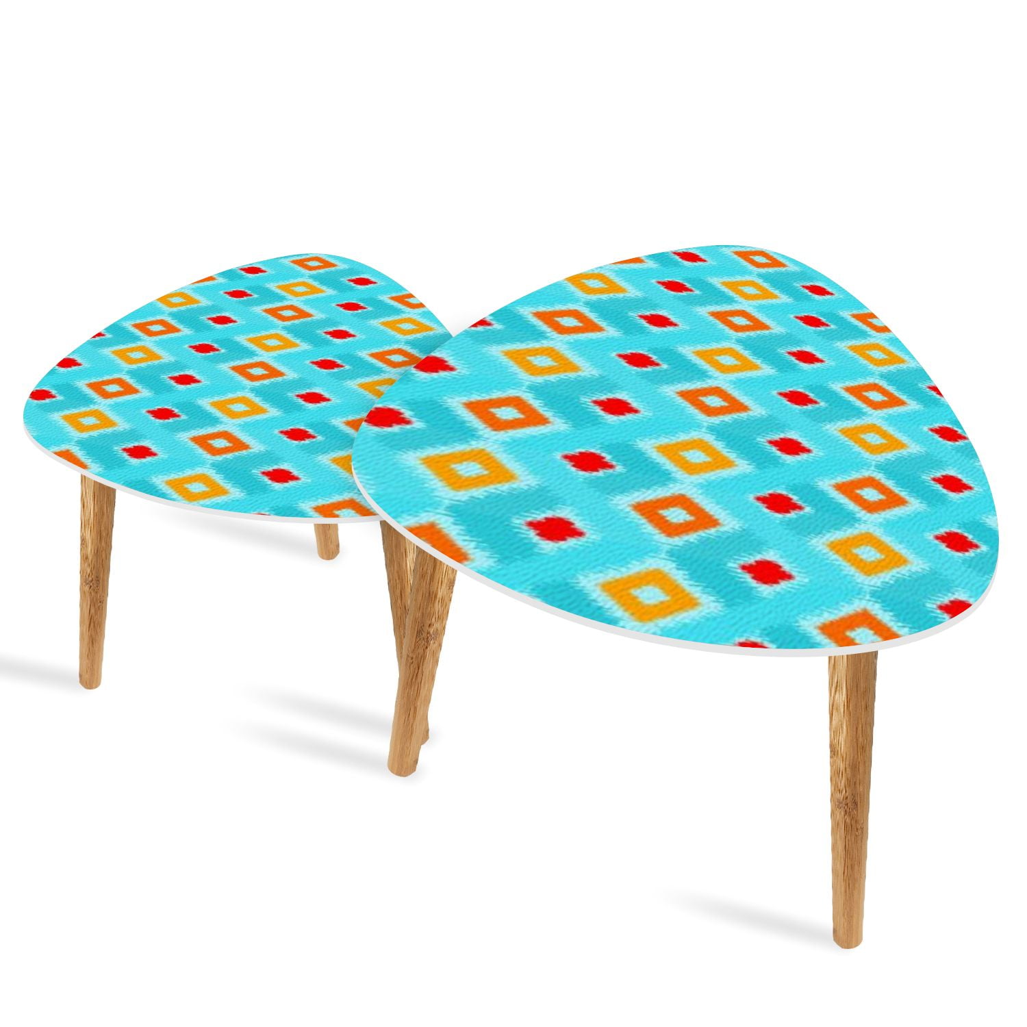Triangle End Tables Set of 2 Seamless boho wavy pattern ethnic tribal ...
