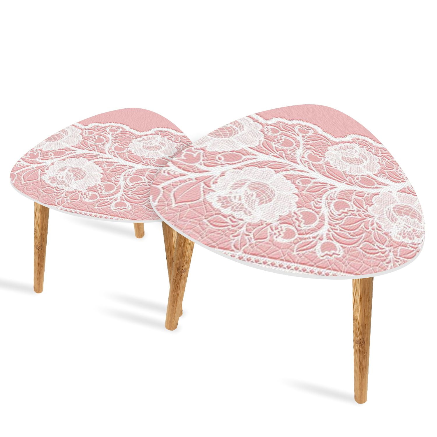 Triangle End Tables Set of 2 Seamless horizontal lace ribbon unusual ...