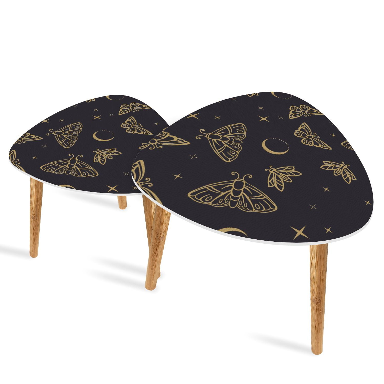 Triangle End Tables Set of 2 Seamless pattern butterflies moths Print ...
