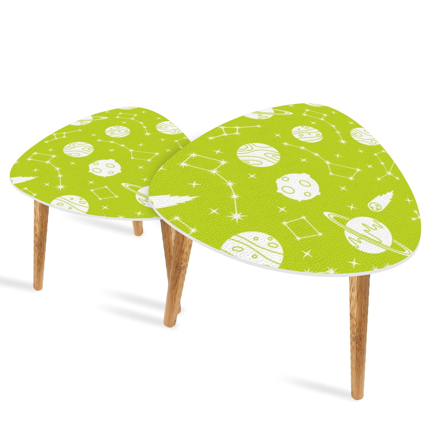 Triangle End Tables Set of 2 Seamless pattern constellations planets ...