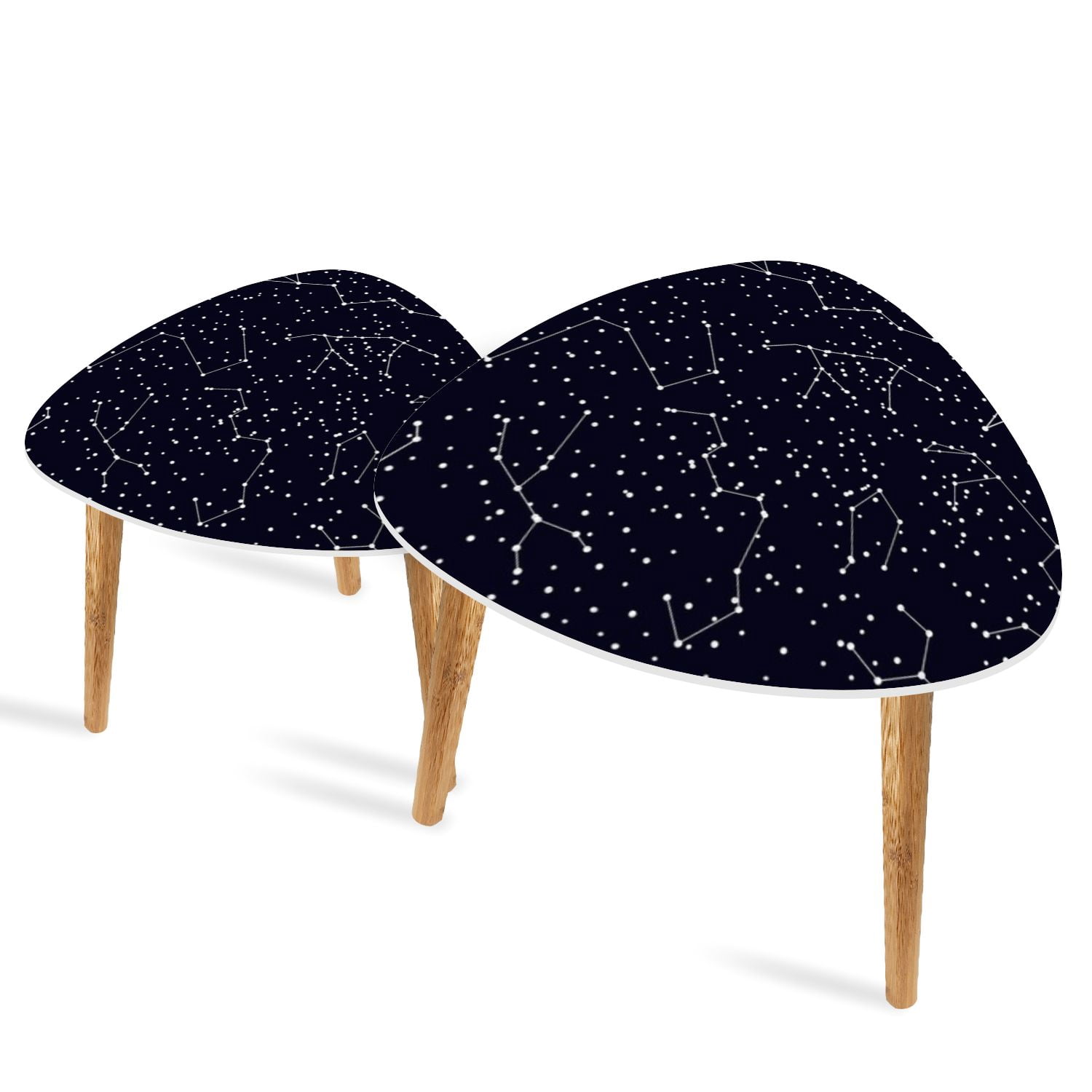 Triangle End Tables Set of 2 Seamless pattern constellations stars sky ...