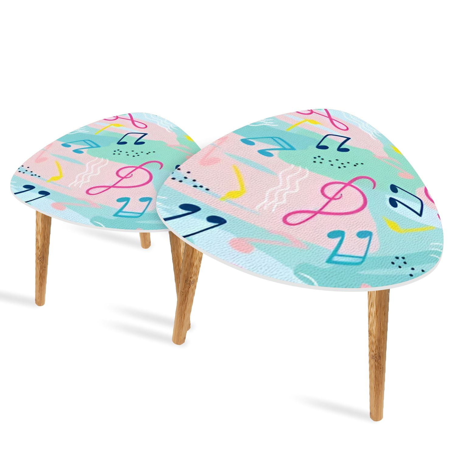 Triangle End Tables Set of 2 Seamless pattern musical notes hand draw ...