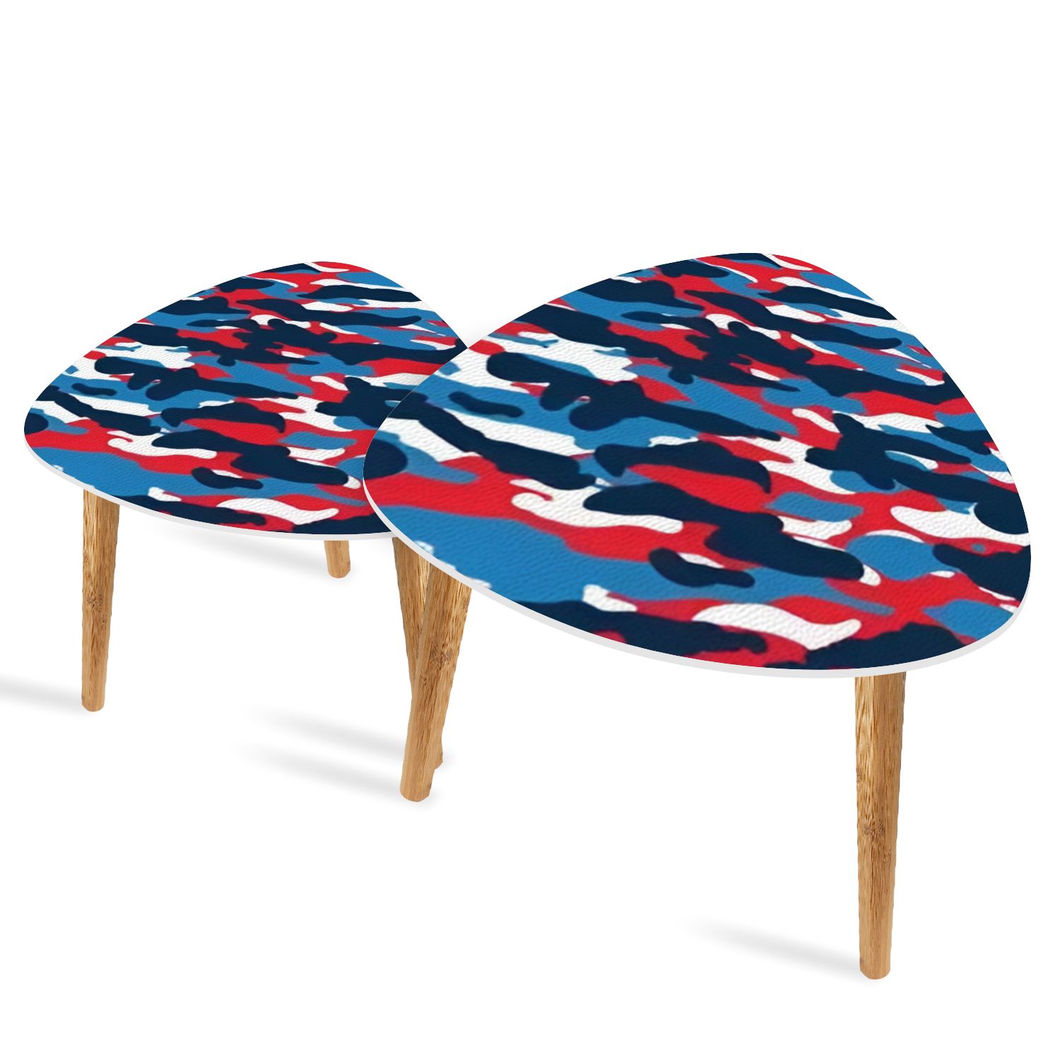 Triangle End Tables Set of 2 Seamless red white blue wide military ...