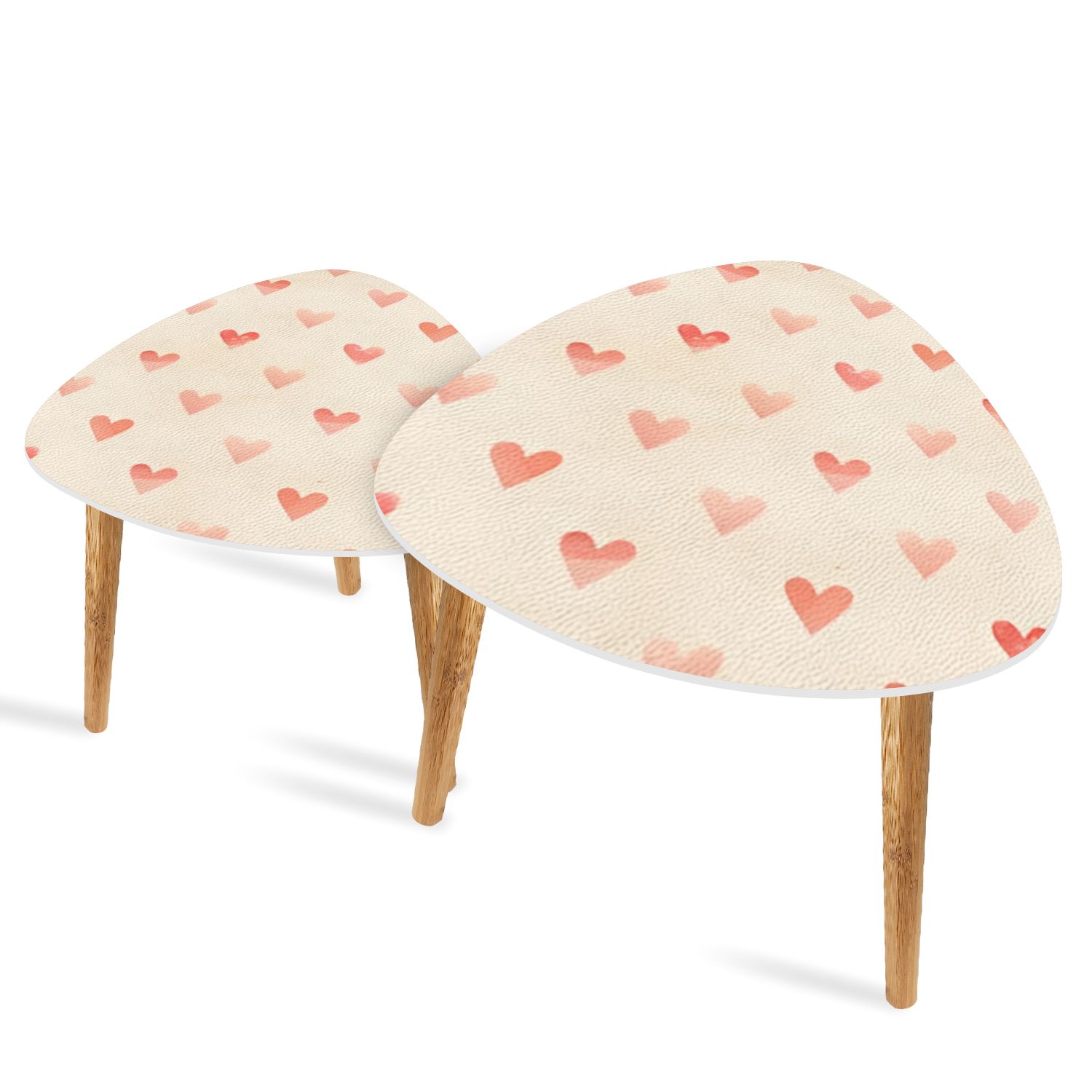 Triangle End Tables Set of 2 Seamless watercolor heart pattern paper ...