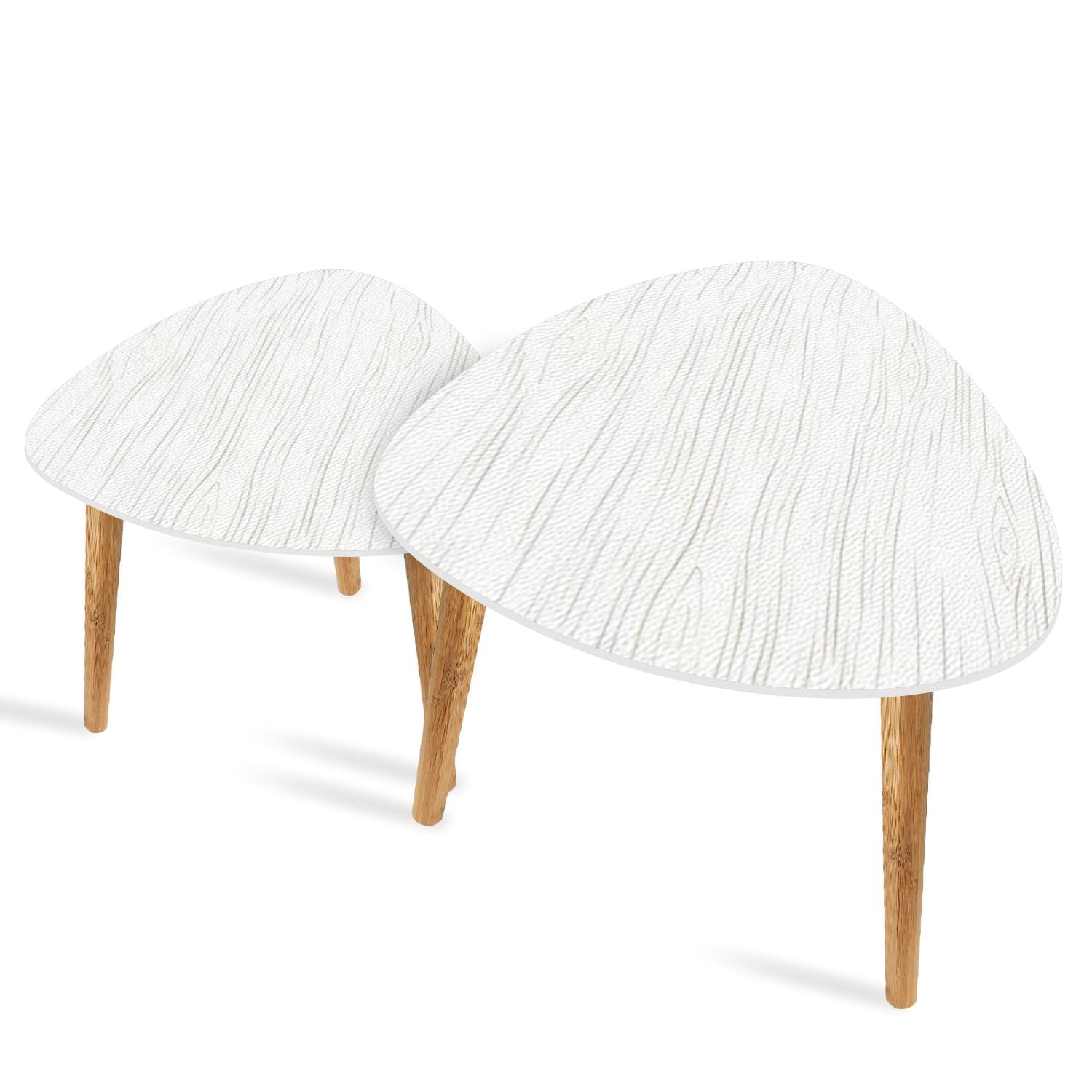 Triangle End Tables Set of 2 Seamless wooden pattern Faux grain texture ...