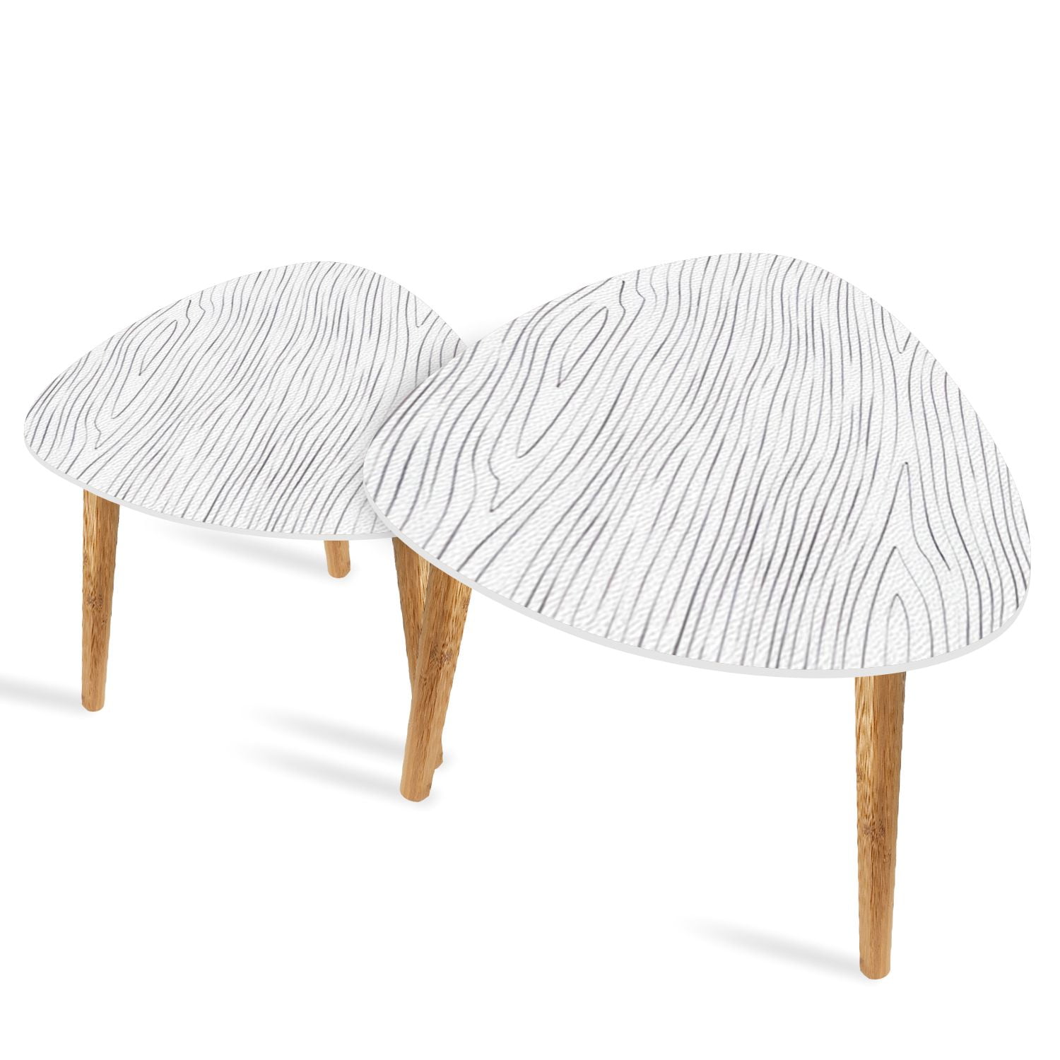 Triangle End Tables Set of 2 Seamless wooden pattern Wood grain texture ...