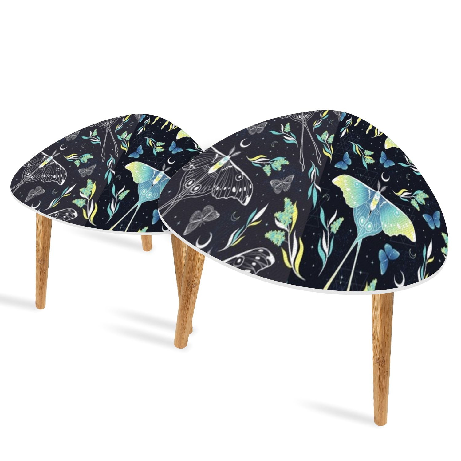Triangle End Tables Set of 2 Set seamless patterns moths Contemporary ...