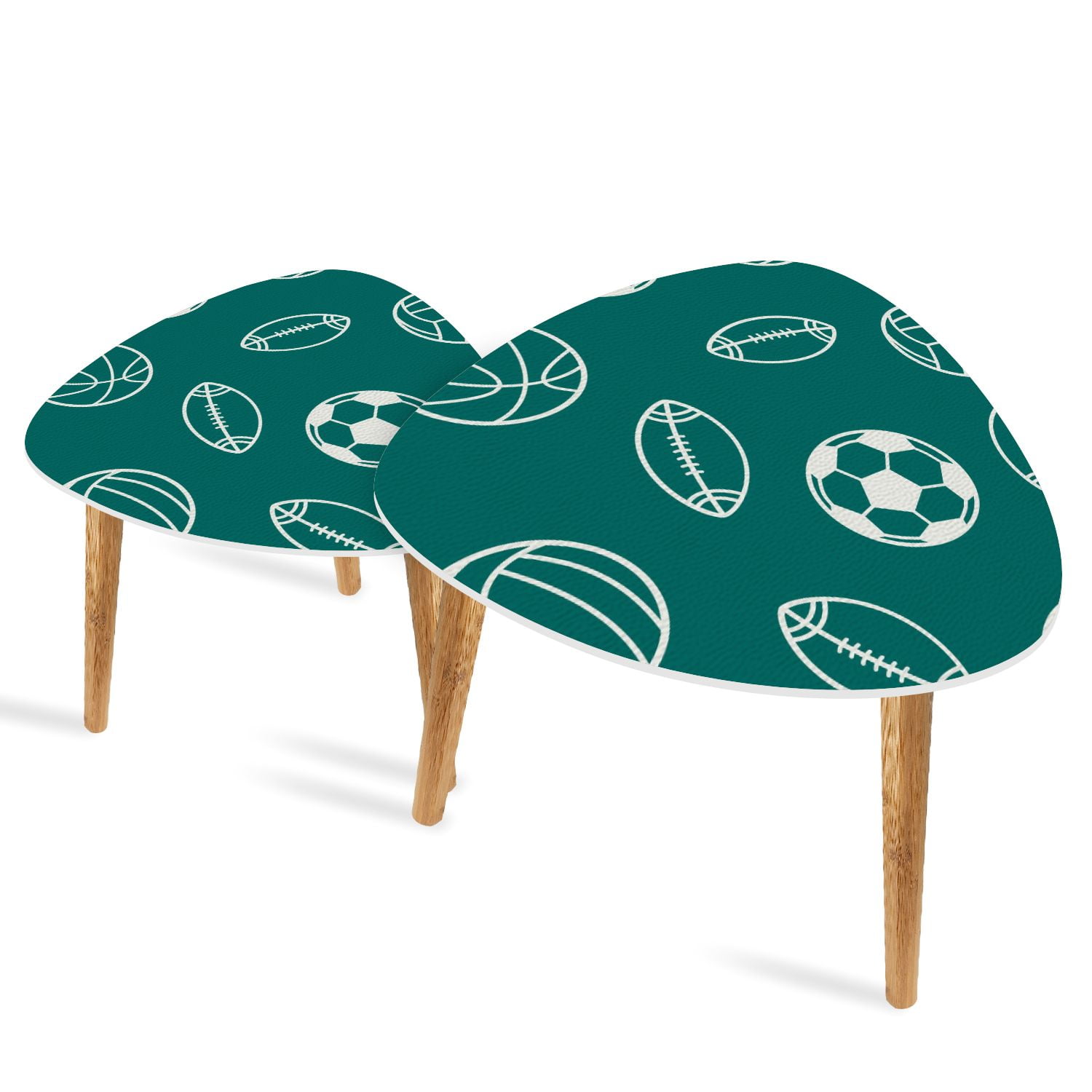 Triangle End Tables Set of 2 Sport seamless pattern flat elements ...