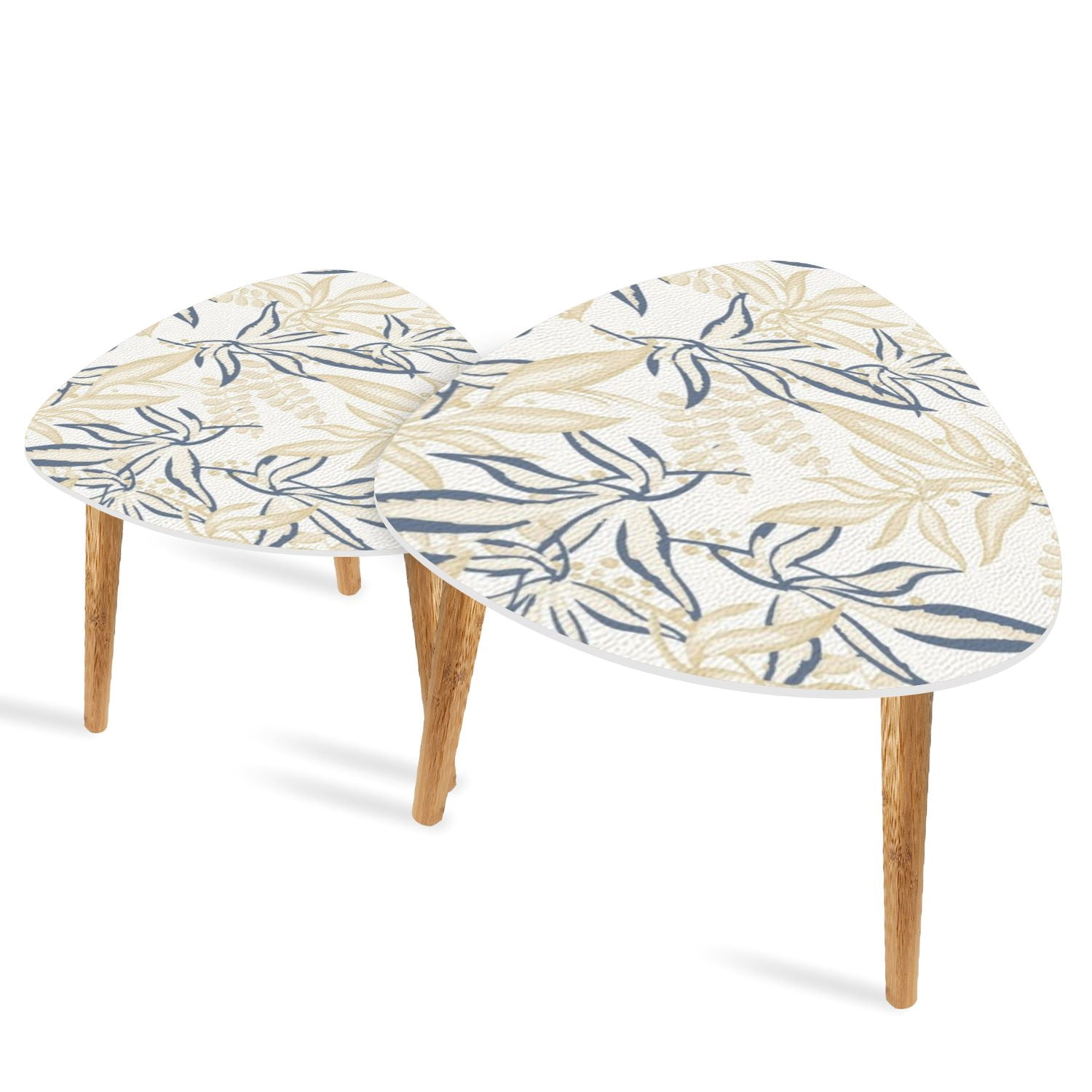 Triangle End Tables Set of 2 Tropical vintage leaves floral seamless ...