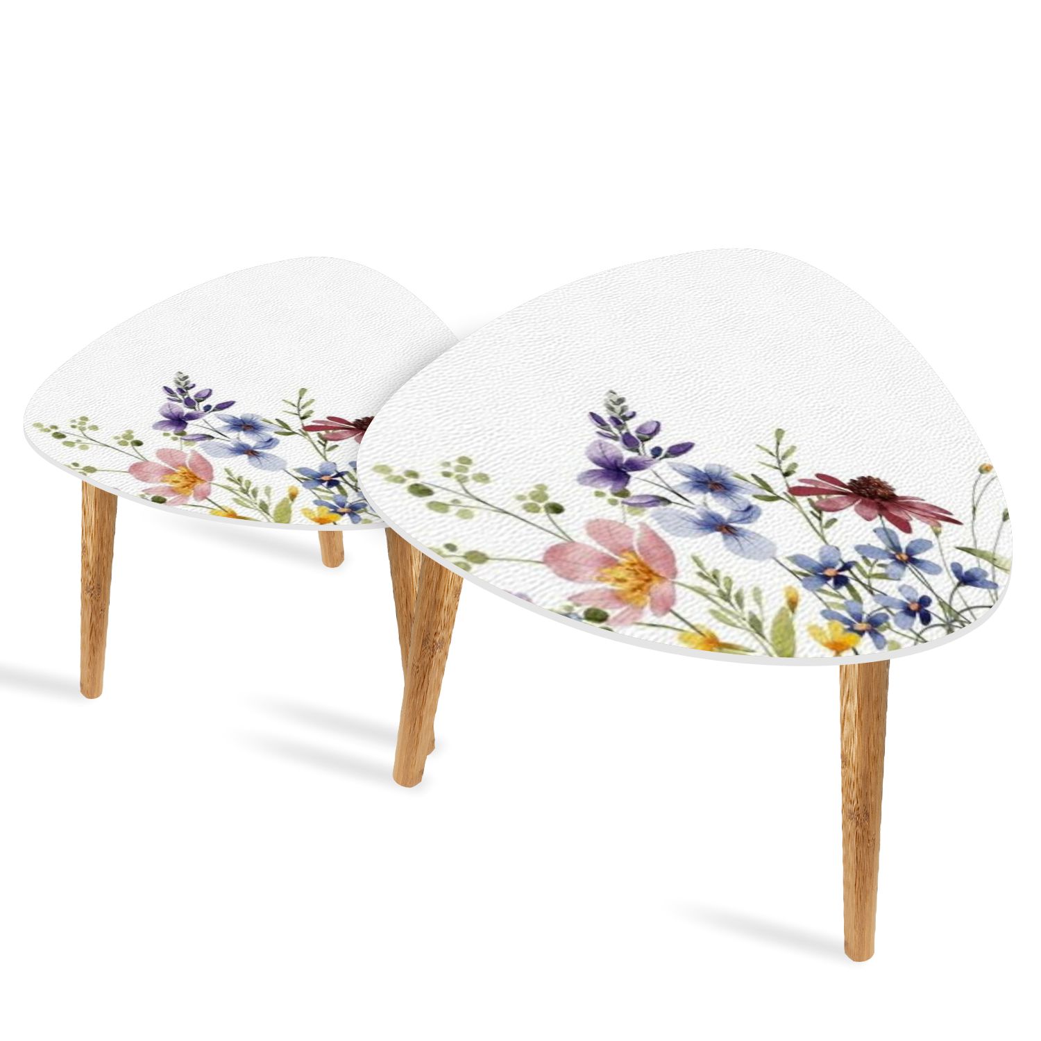 Triangle End Tables Set of 2 Watercolor flowers floral frame border for ...