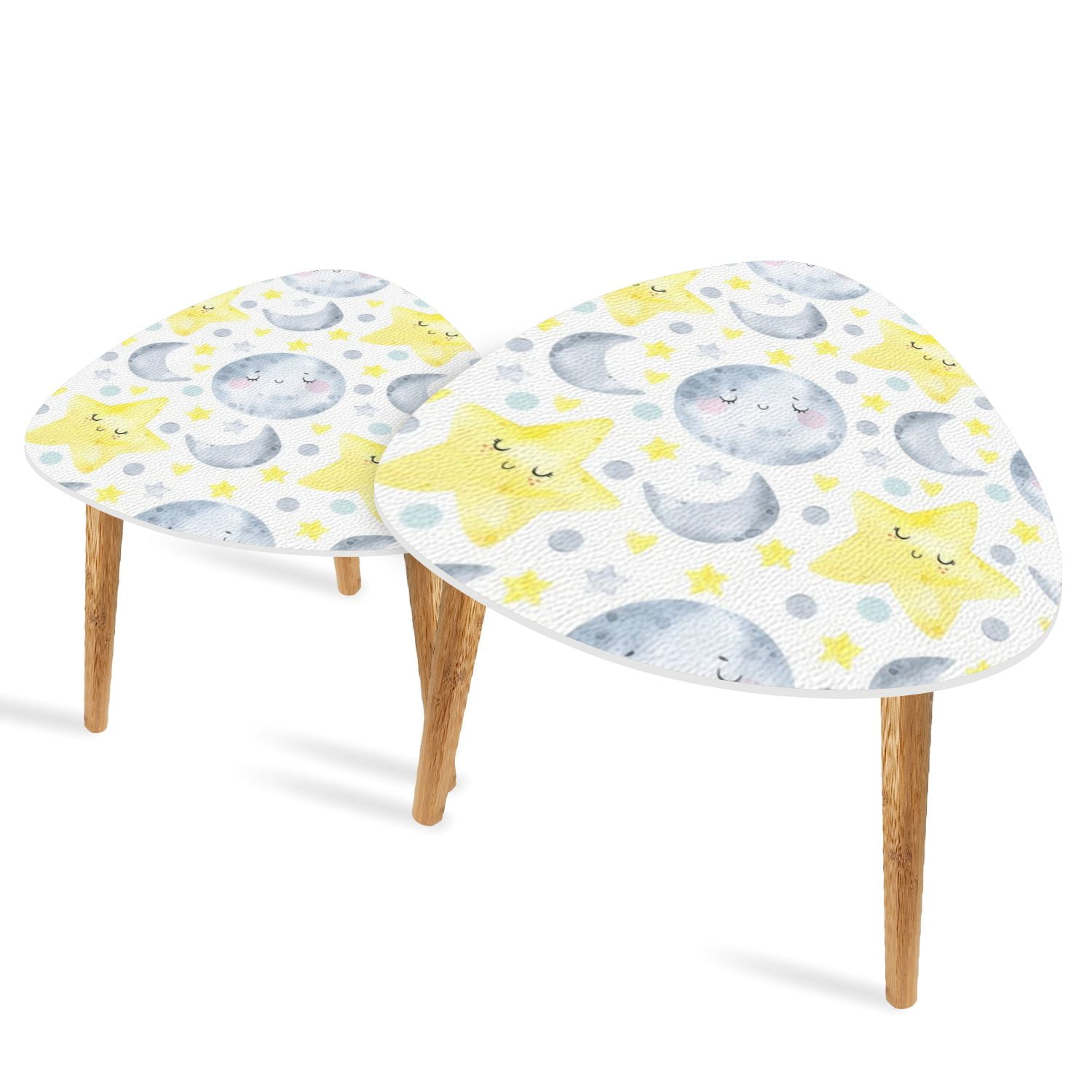 Triangle End Tables Set of 2 Watercolor seamless pattern cute Space sky ...