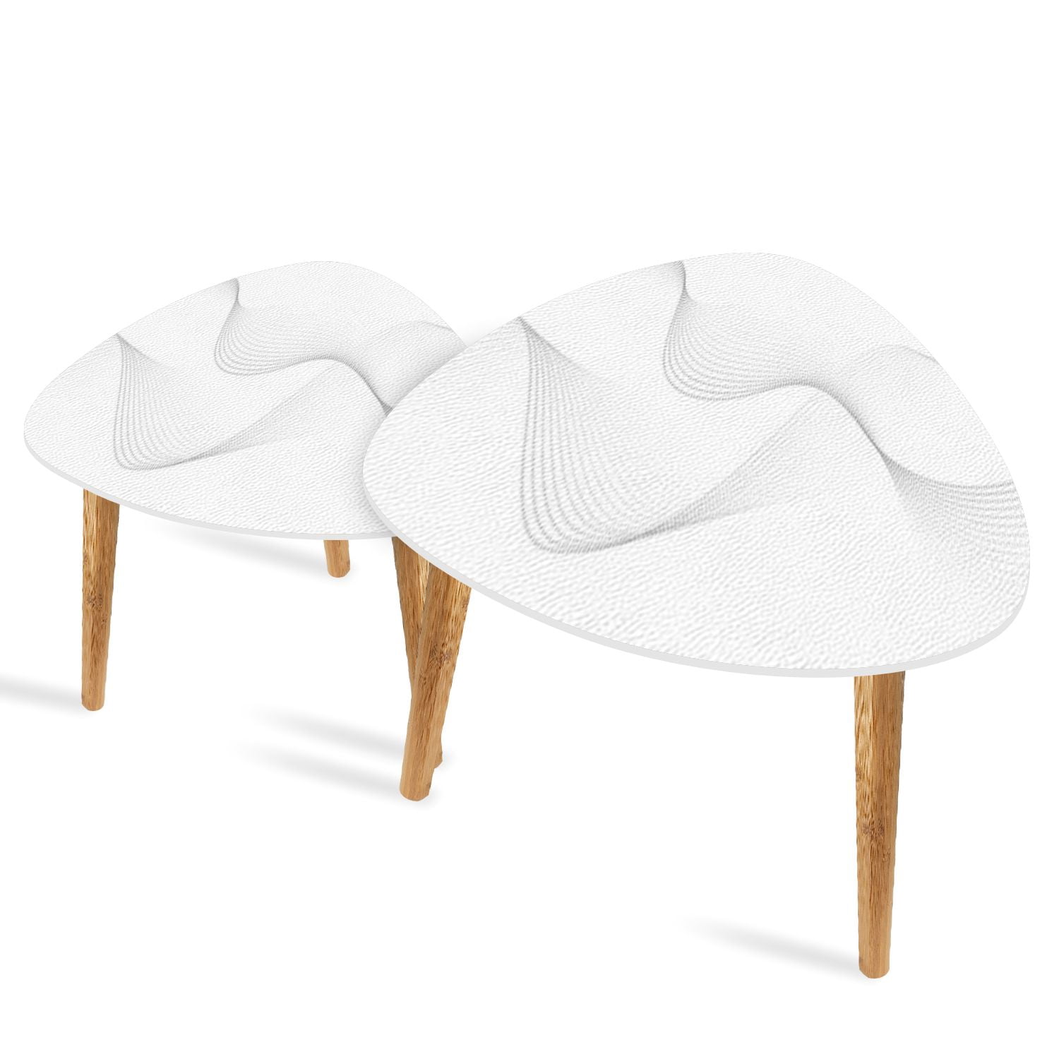 Triangle End Tables Set of 2 White abstract seamless gray flowing dot ...