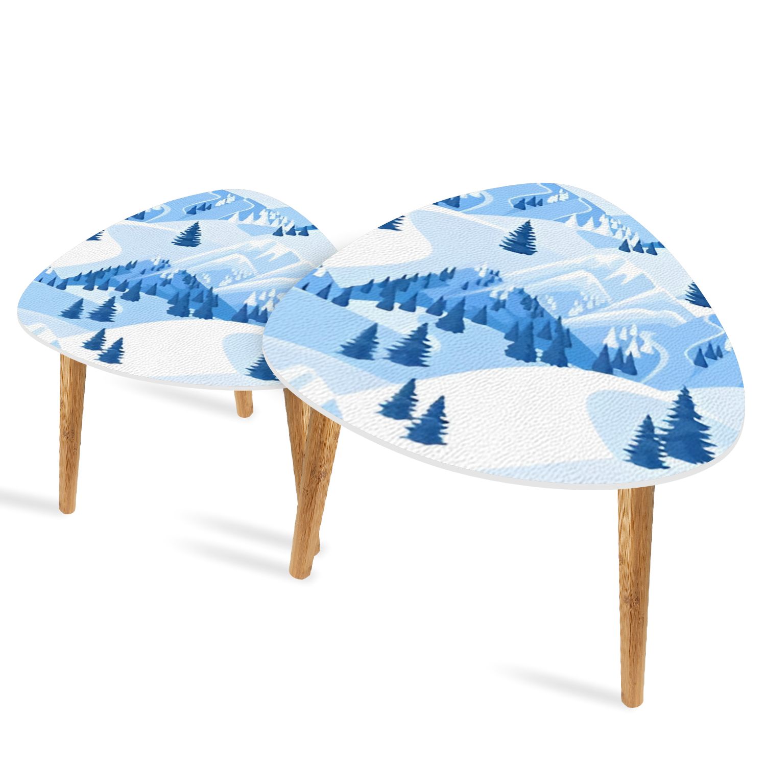 Triangle End Tables Set of 2 Winter seamless pattern Beautiful ...