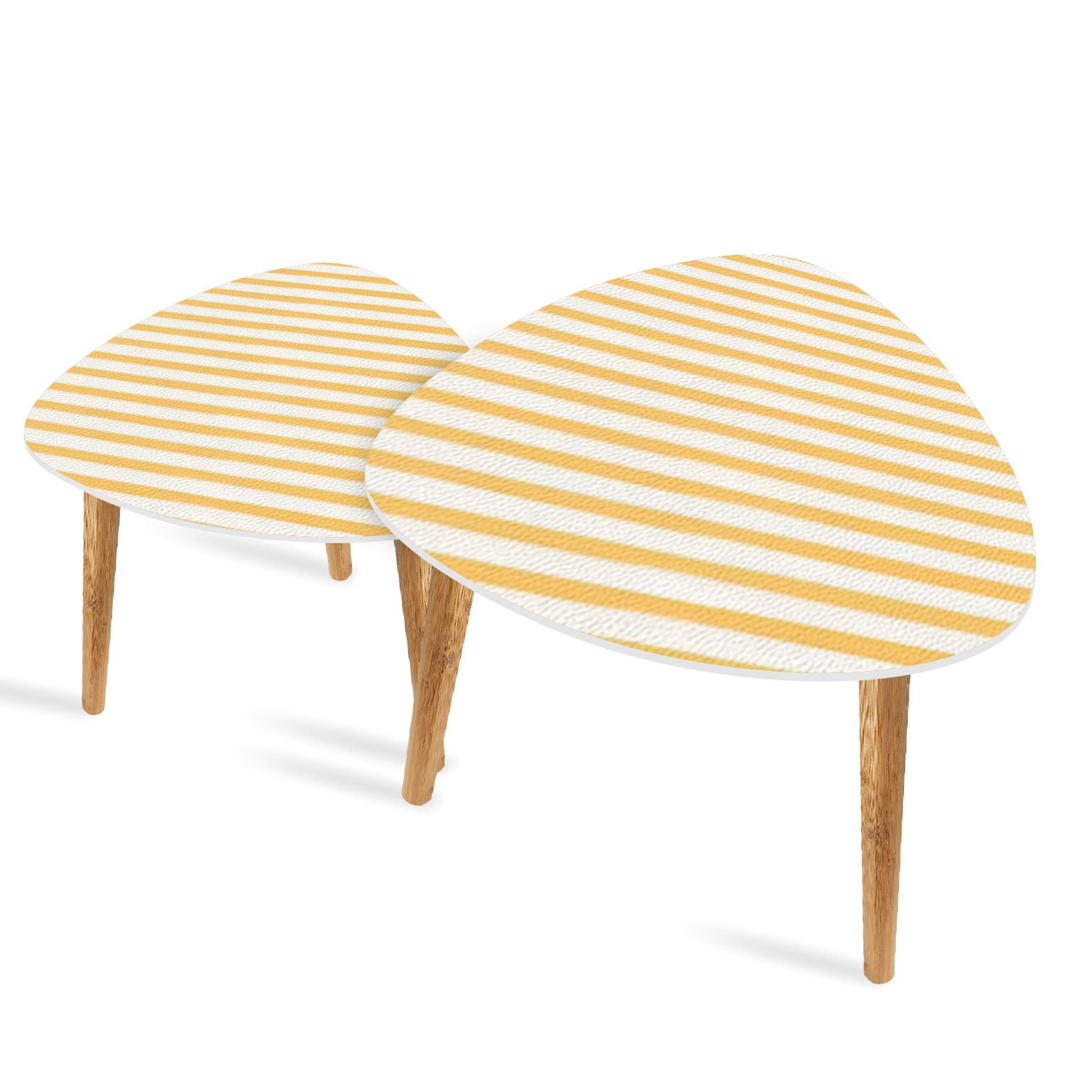 Triangle End Tables Set of 2 Yellow striped seamless pattern Texture ...
