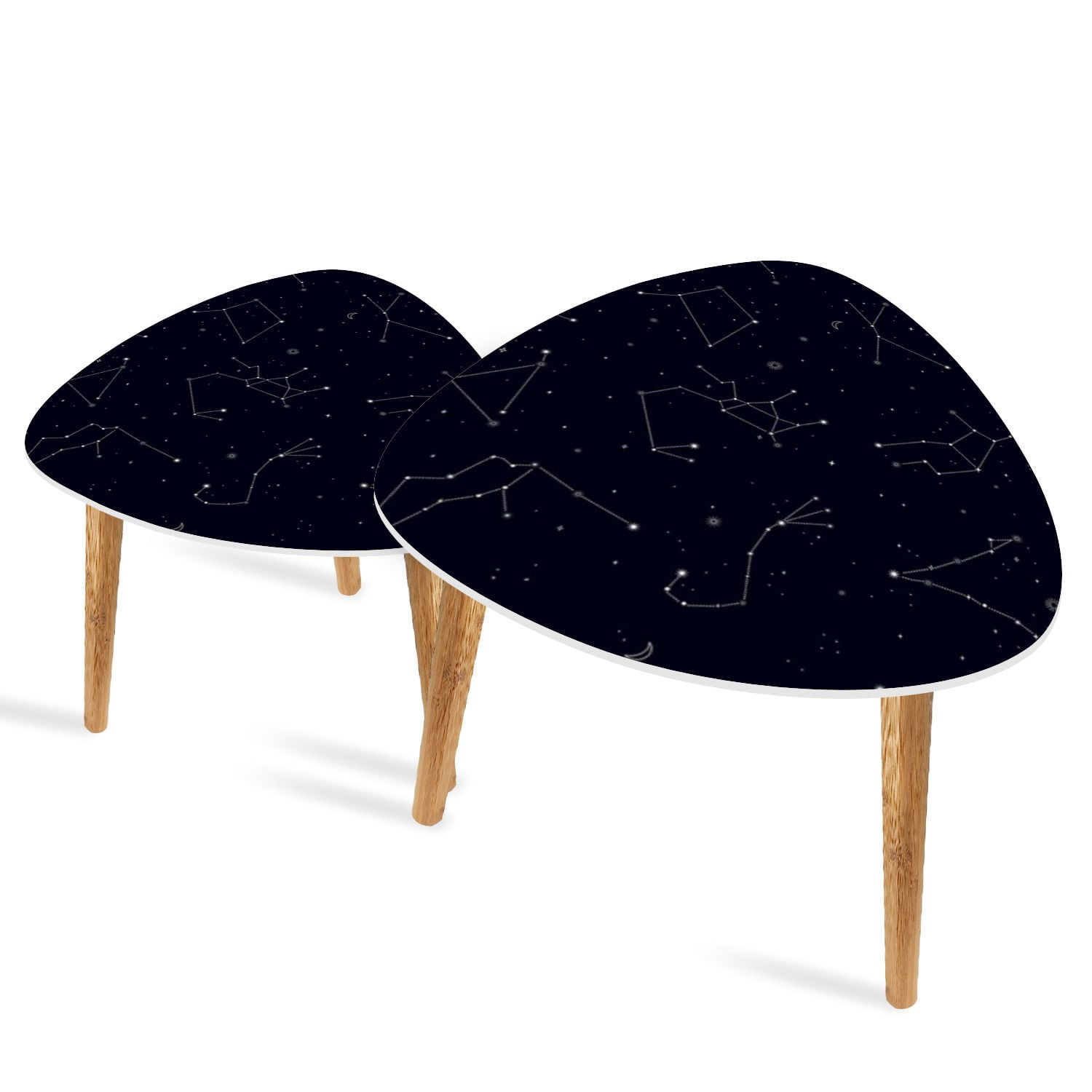 Triangle End Tables Set of 2 Zodiac seamless pattern space star ...