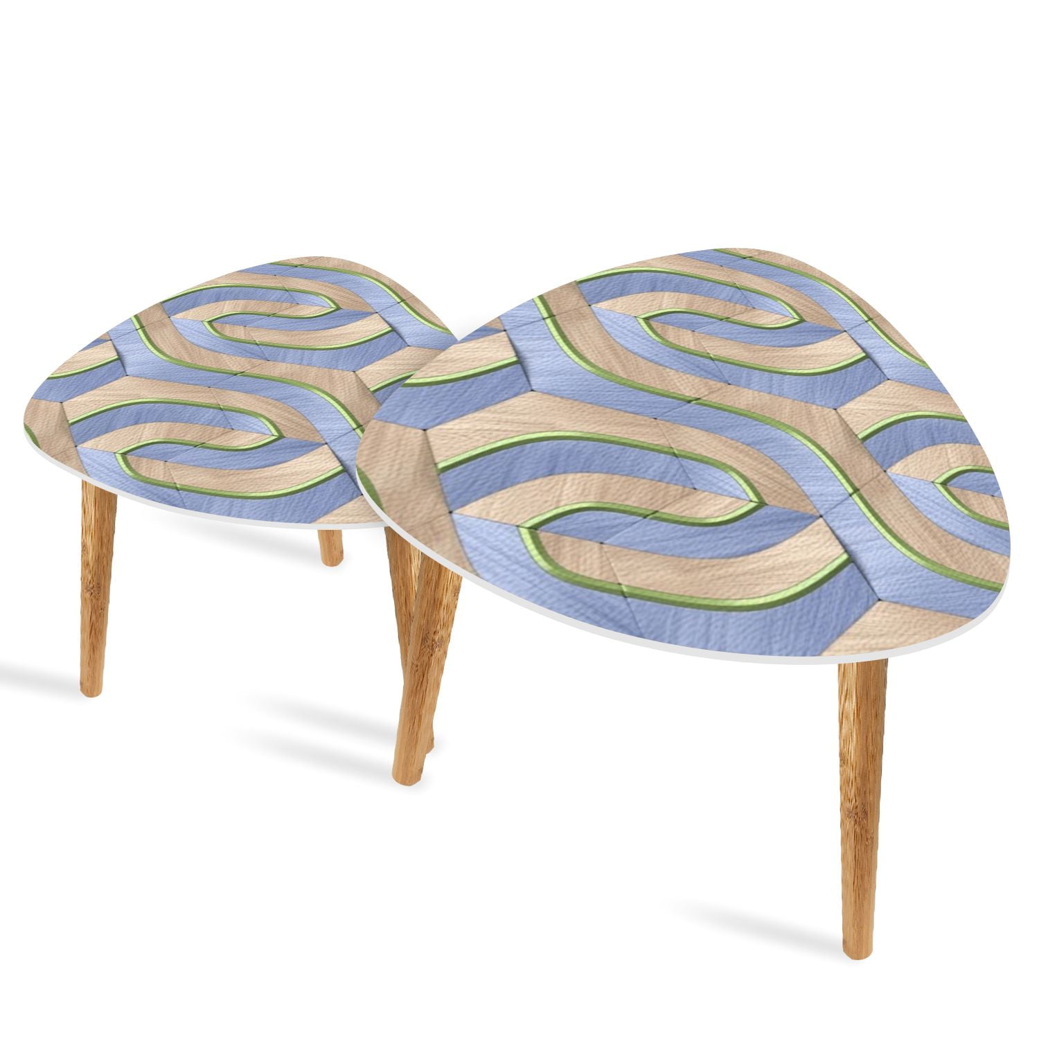Triangle End Tables Set of 2 An abstract geometric seamless 3d pattern ...
