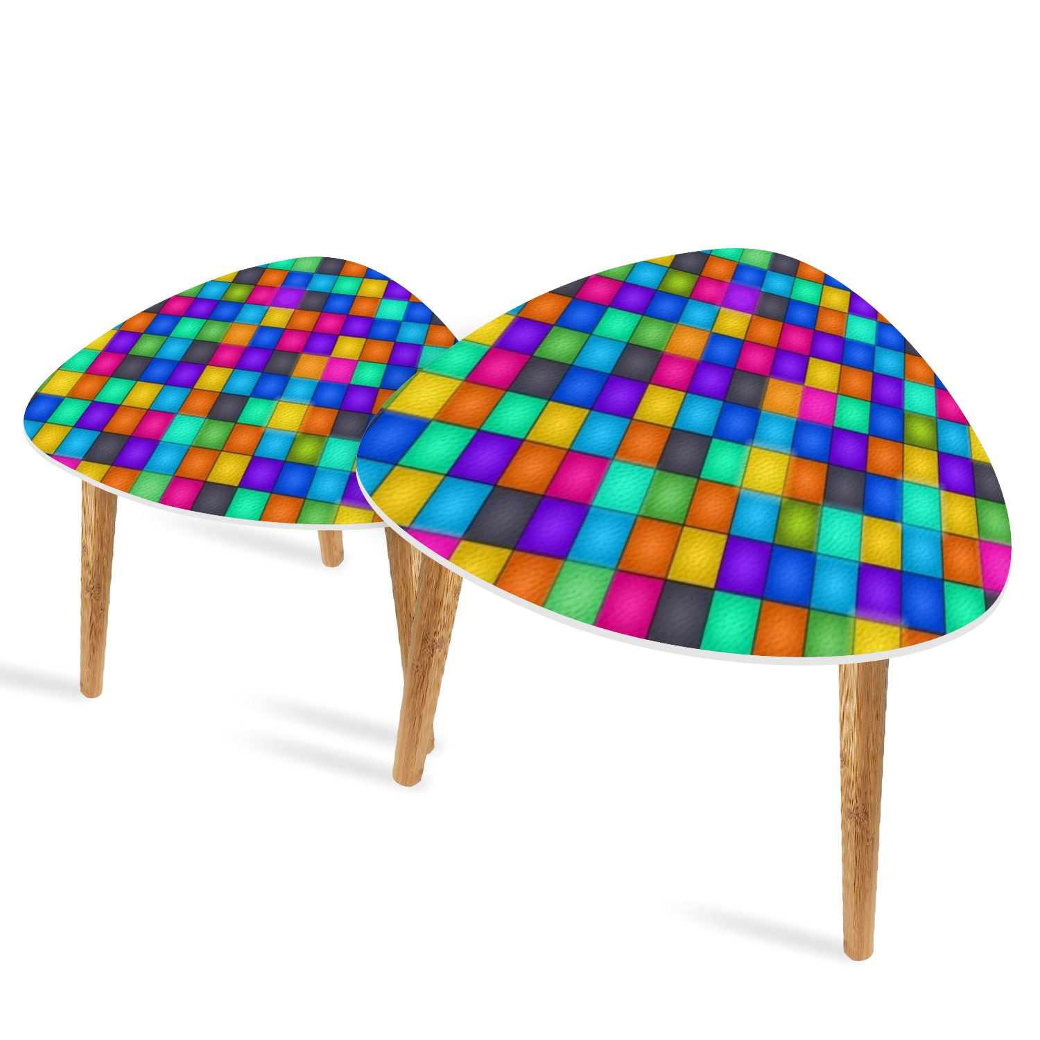 Triangle End Tables Set of 2 dance floor pattern maker drum pad ...