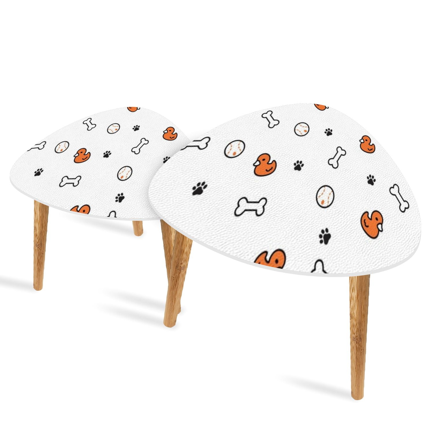 Triangle End Tables Set of 2 dog bone seamless pattern rubber duck ...