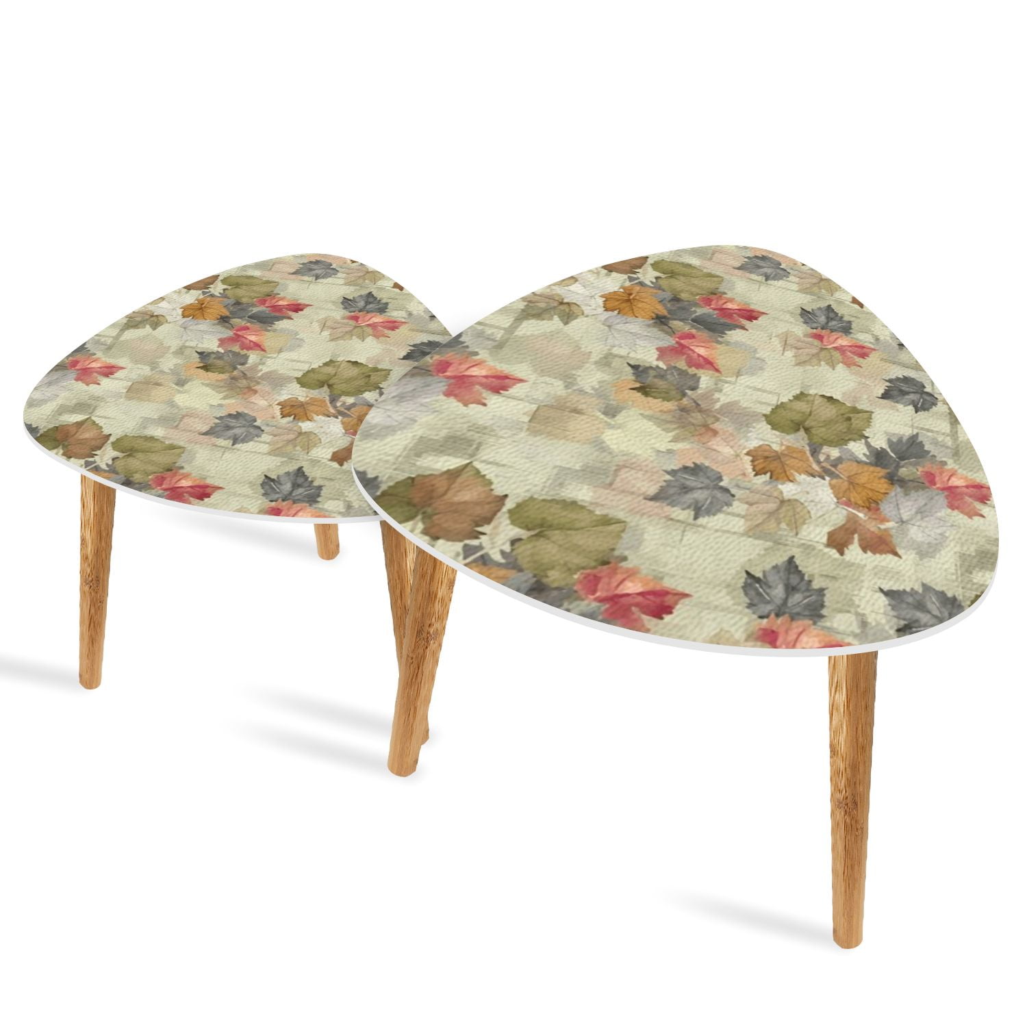 Triangle End Tables Set of 2 fancy allover pattern seamless floral ...