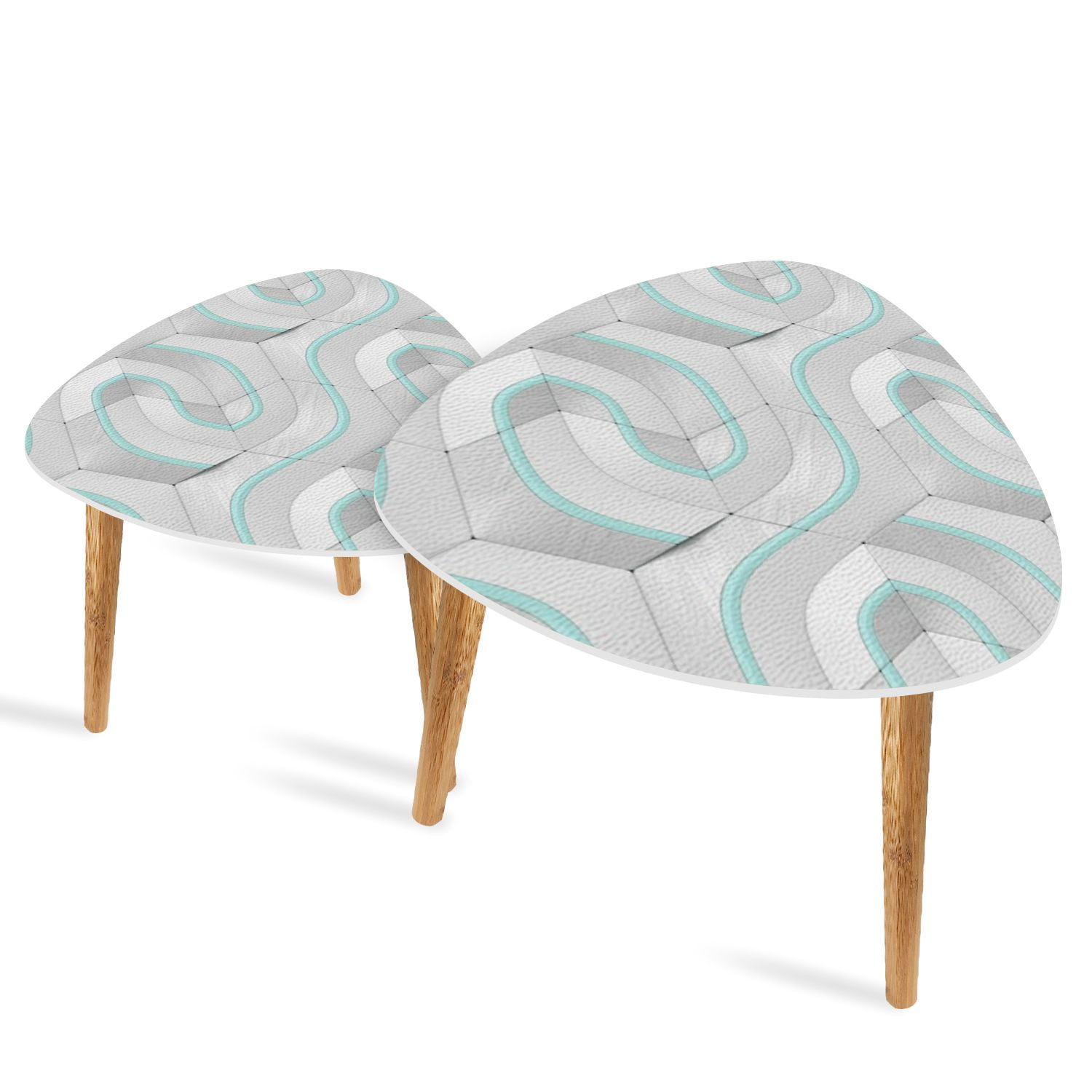 Triangle End Tables Set of 2 This features seamless geometric 3d ...