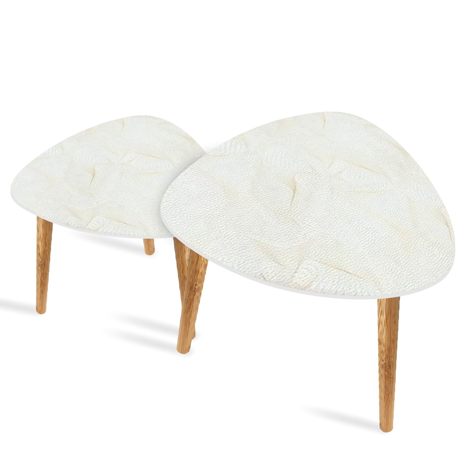 Triangle End Tables Set of 2 golden texture gold lines seamless curved ...